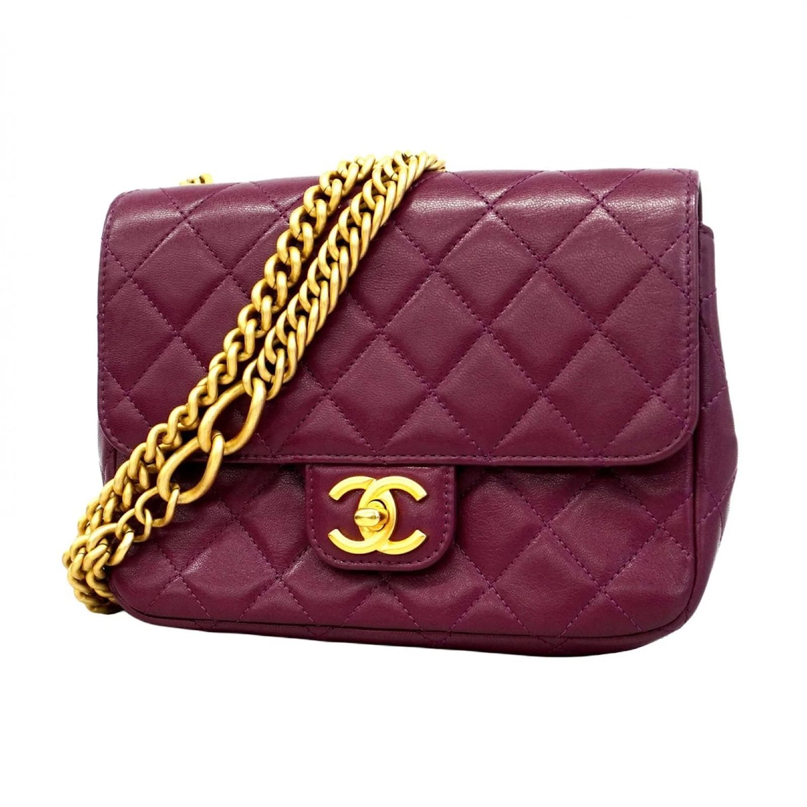 Chanel Purple Lambskin Shoulder Bag Leather ref.2017524 - Joli Closet