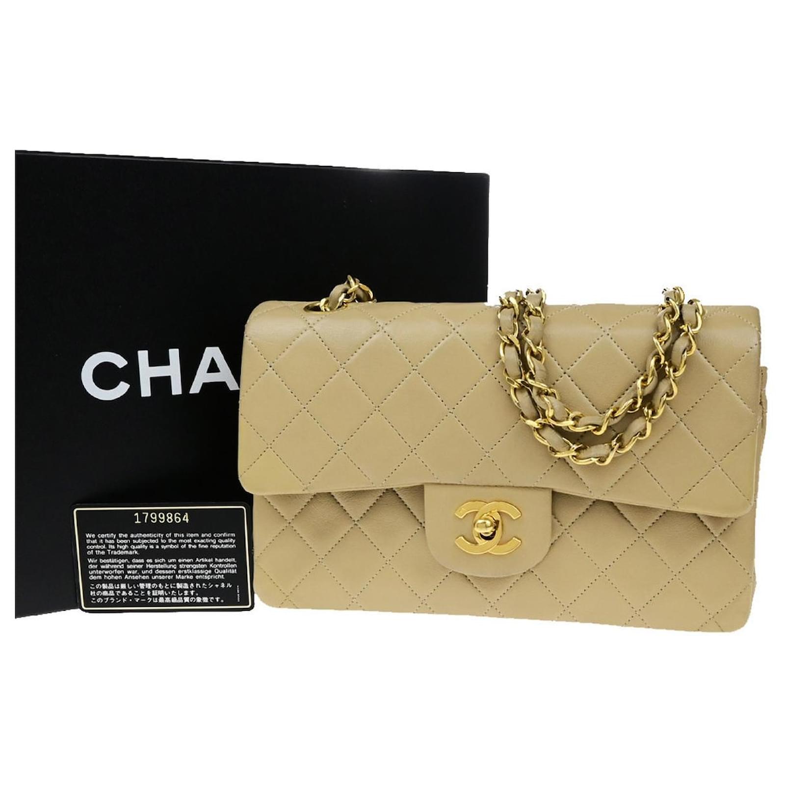 Chanel Double flap Beige Leather ref.2018055 - Joli Closet