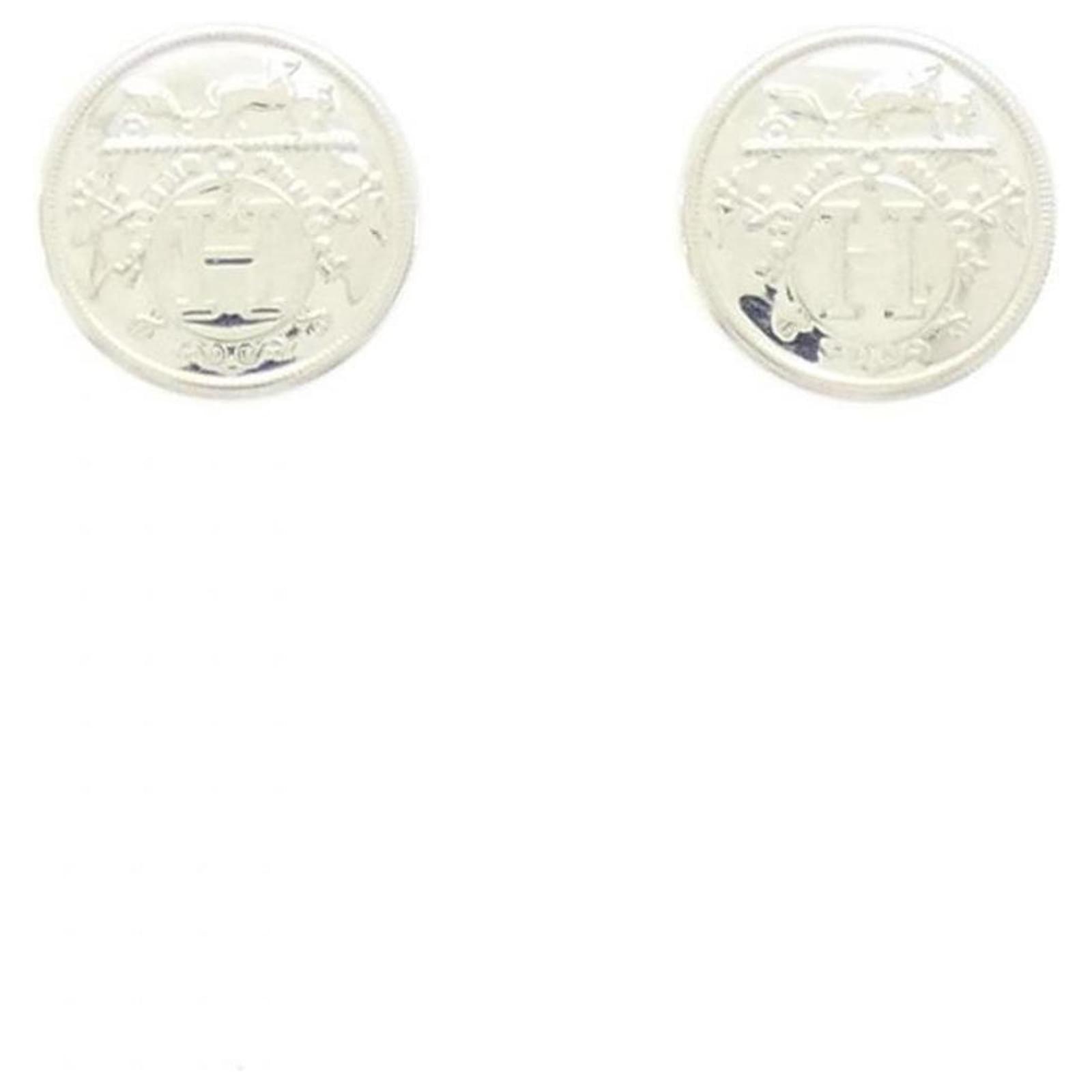 Hermès Hermes Exlibris TPM Earrings Silver ref.2018414 - Joli Closet