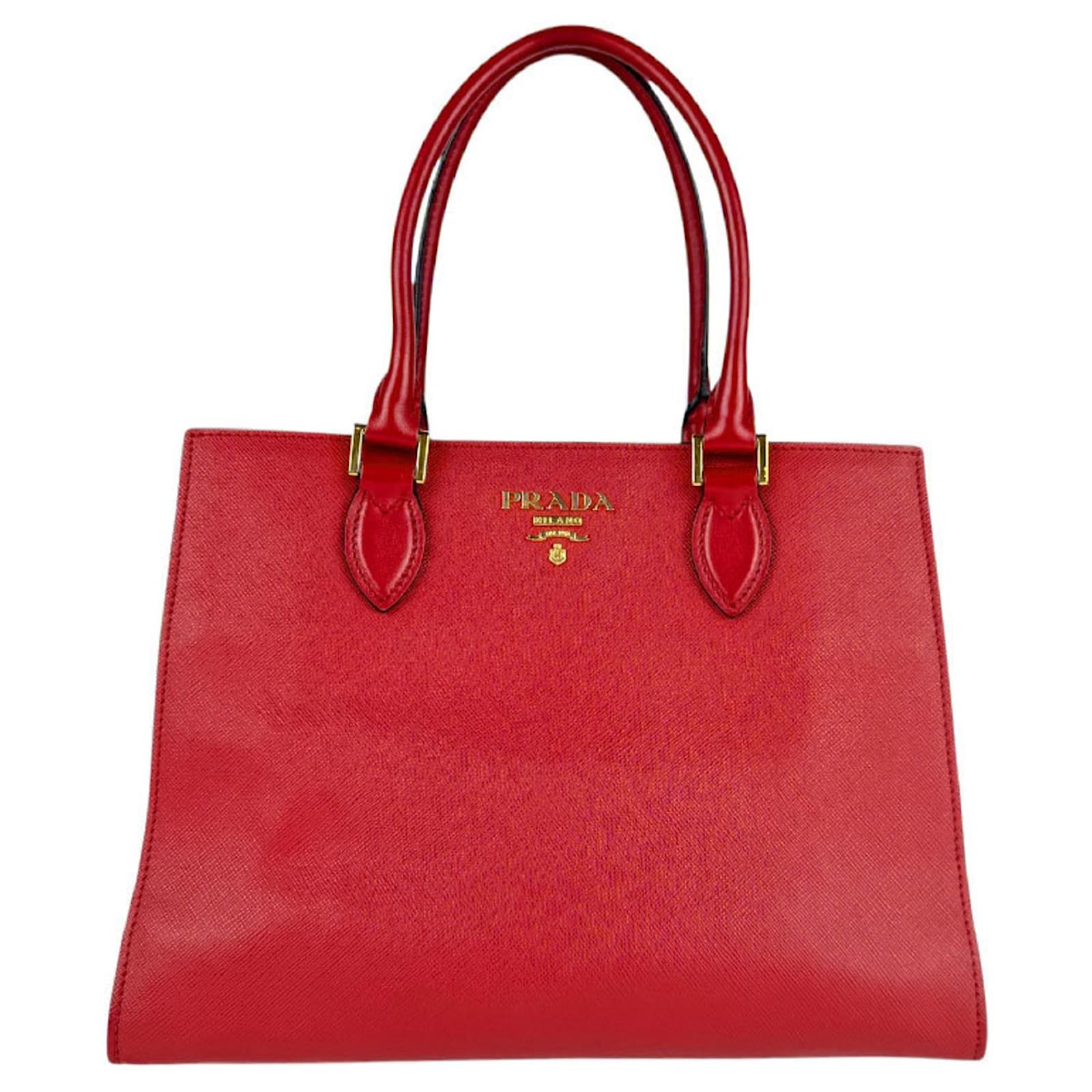Prada Red Leather Handbag Shoulder Bag ref.2019657 - Joli Closet