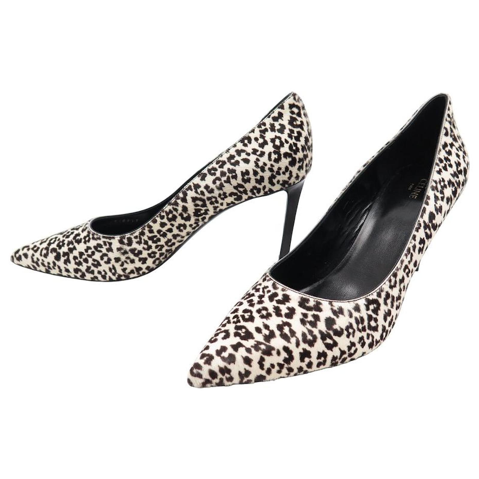Céline NINE CELINE SHARP LEOPARD 327893018C PUMPS 40 FOAL SHOES Beige ...