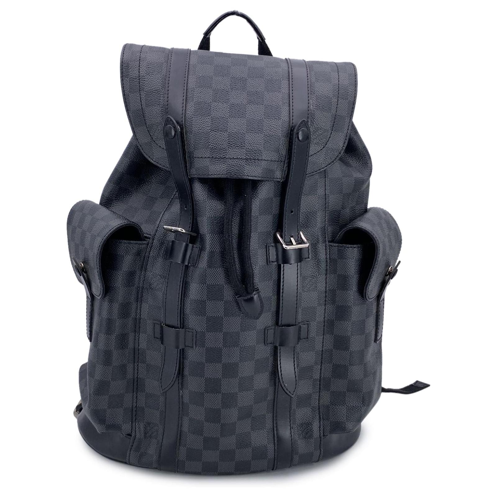 Louis Vuitton Damier Graphite Canvas Christopher MM Backpack Bag Grey ...