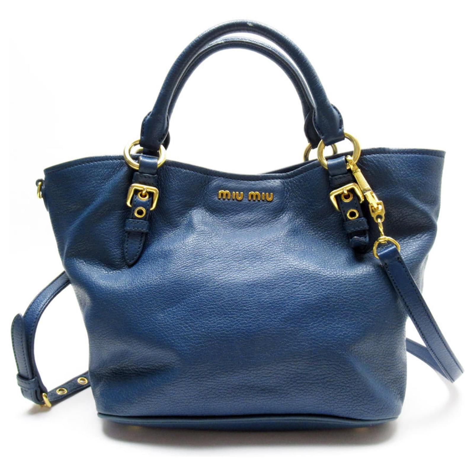 Miu Miu Blue Leather Handbag ref.2020080 - Joli Closet