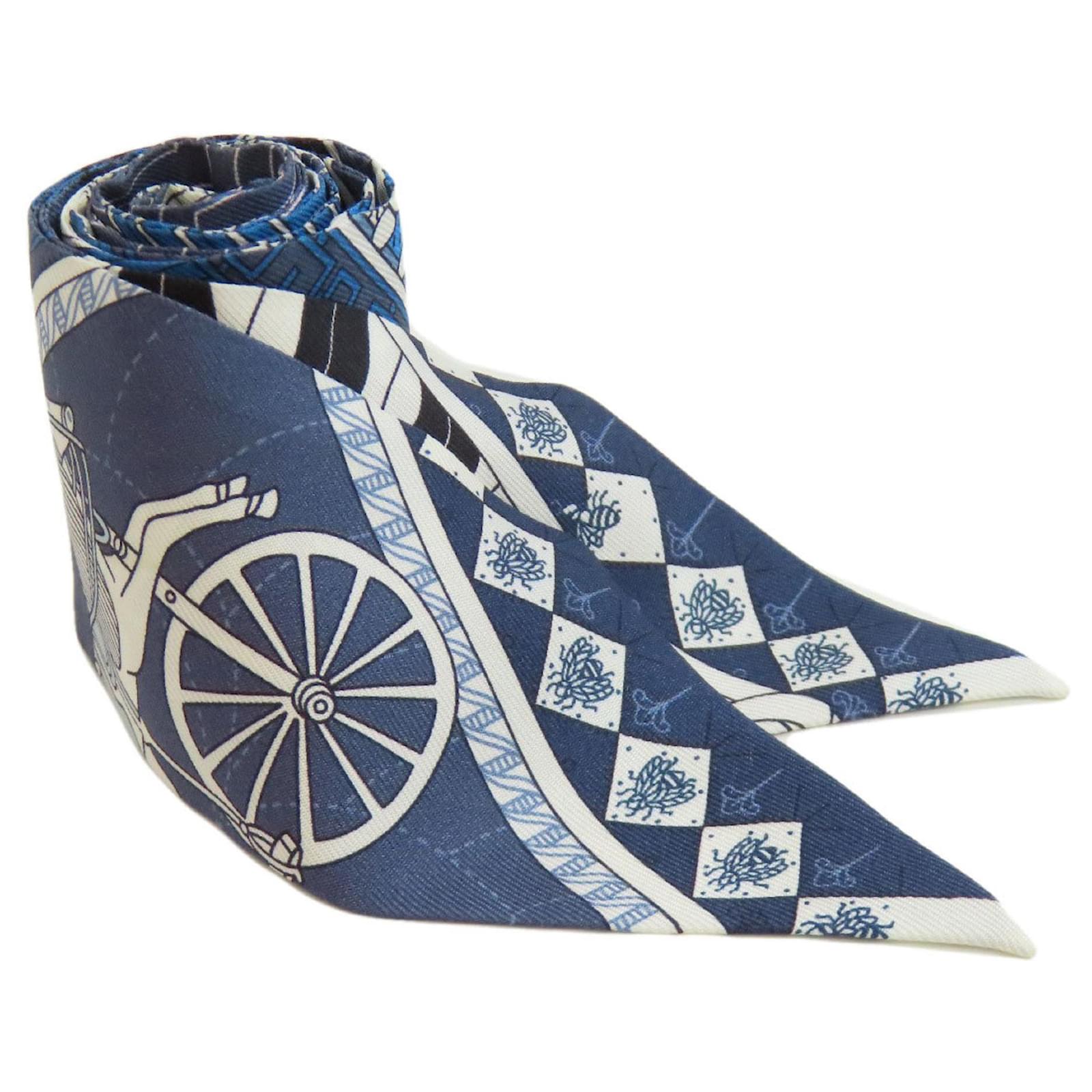 Hermès Hermes Twilly Scarf in Blue Silk ref.2020169 - Joli Closet