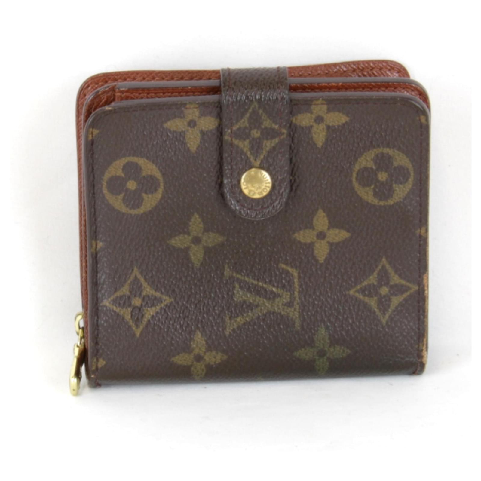 Louis Vuitton Monogram Compact Zip Bi-fold Wallet Brown Patent leather ...