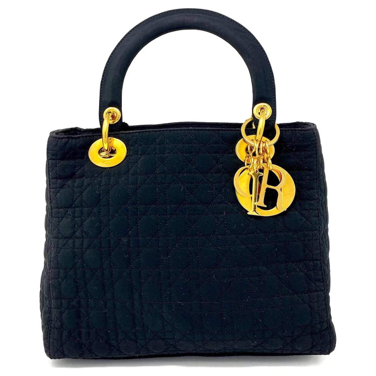 Lady Dior Dior Handbags Black Cloth ref.JC2020598 (Sold) - Joli Closet