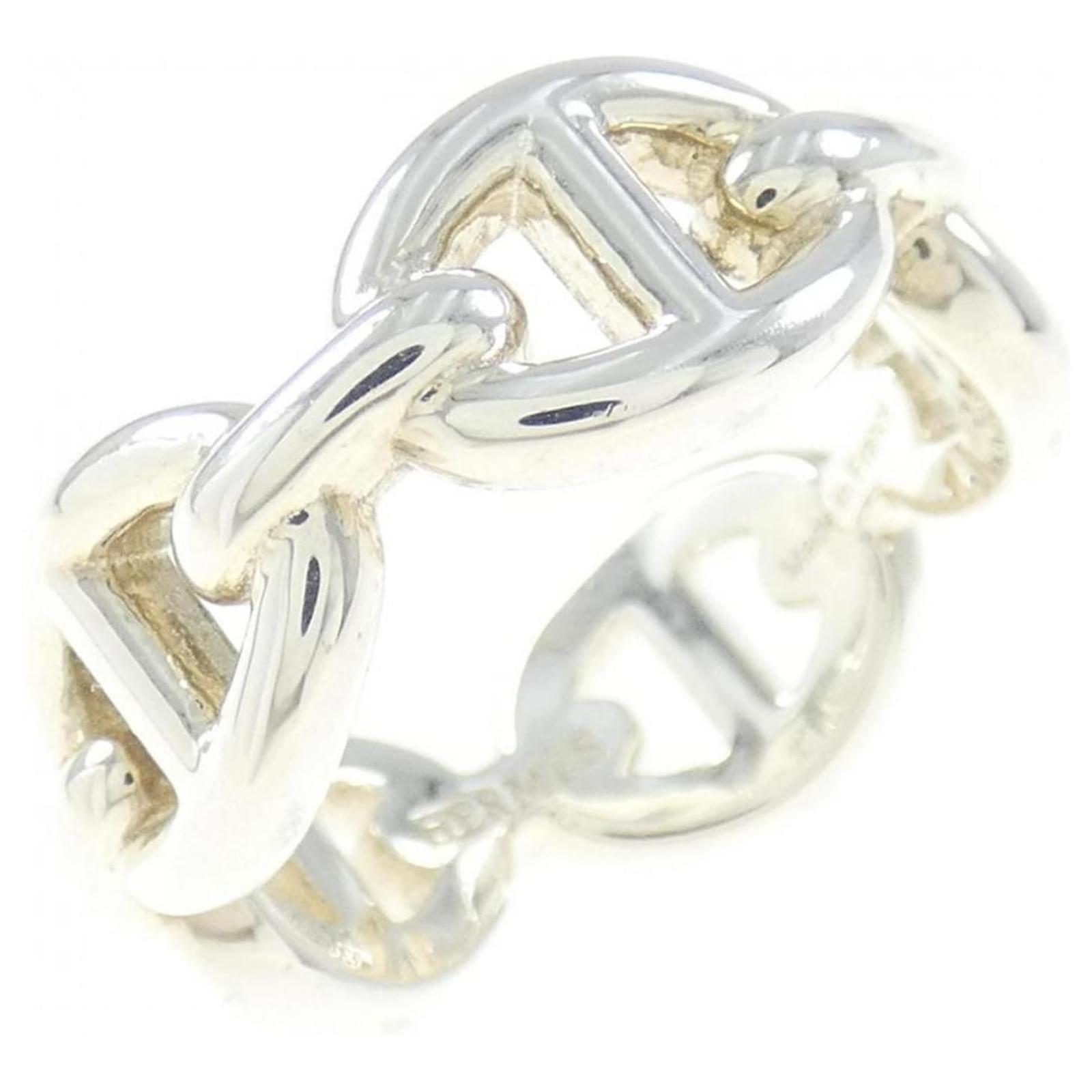 Hermès Hermes Chaine d'Ancre Anchaine Ring Silver ref.2021045 - Joli Closet