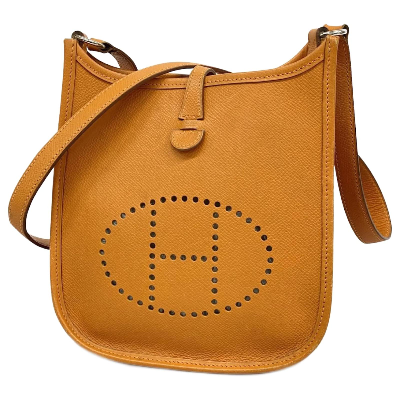 Hermès Hermes Shoulder Bag Evelyn TPM in Orange Leather ref.2021938 ...