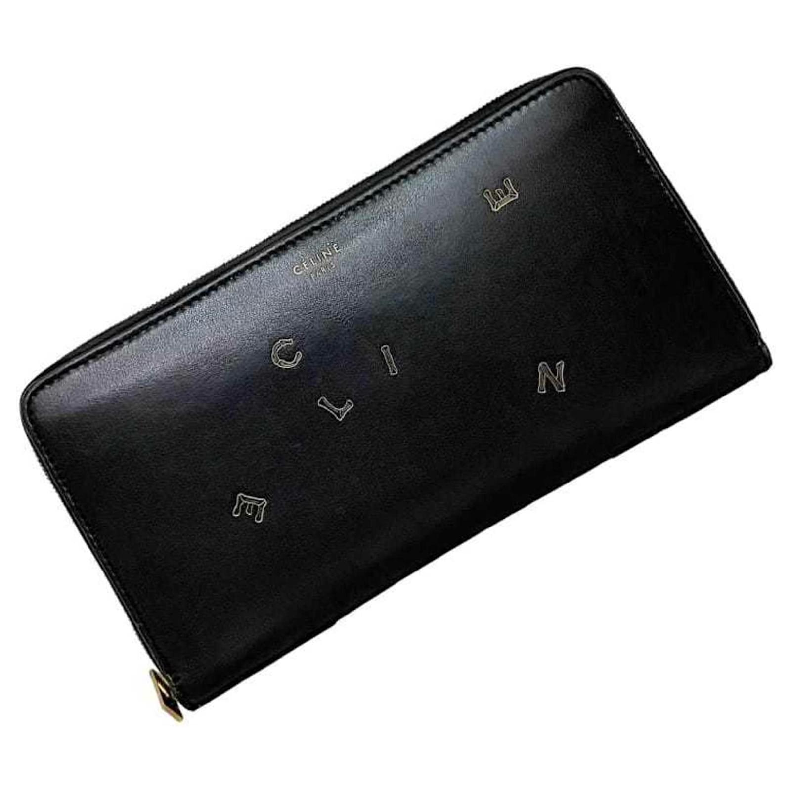 Céline Celine Black Leather Long Wallet ref.2022265 - Joli Closet