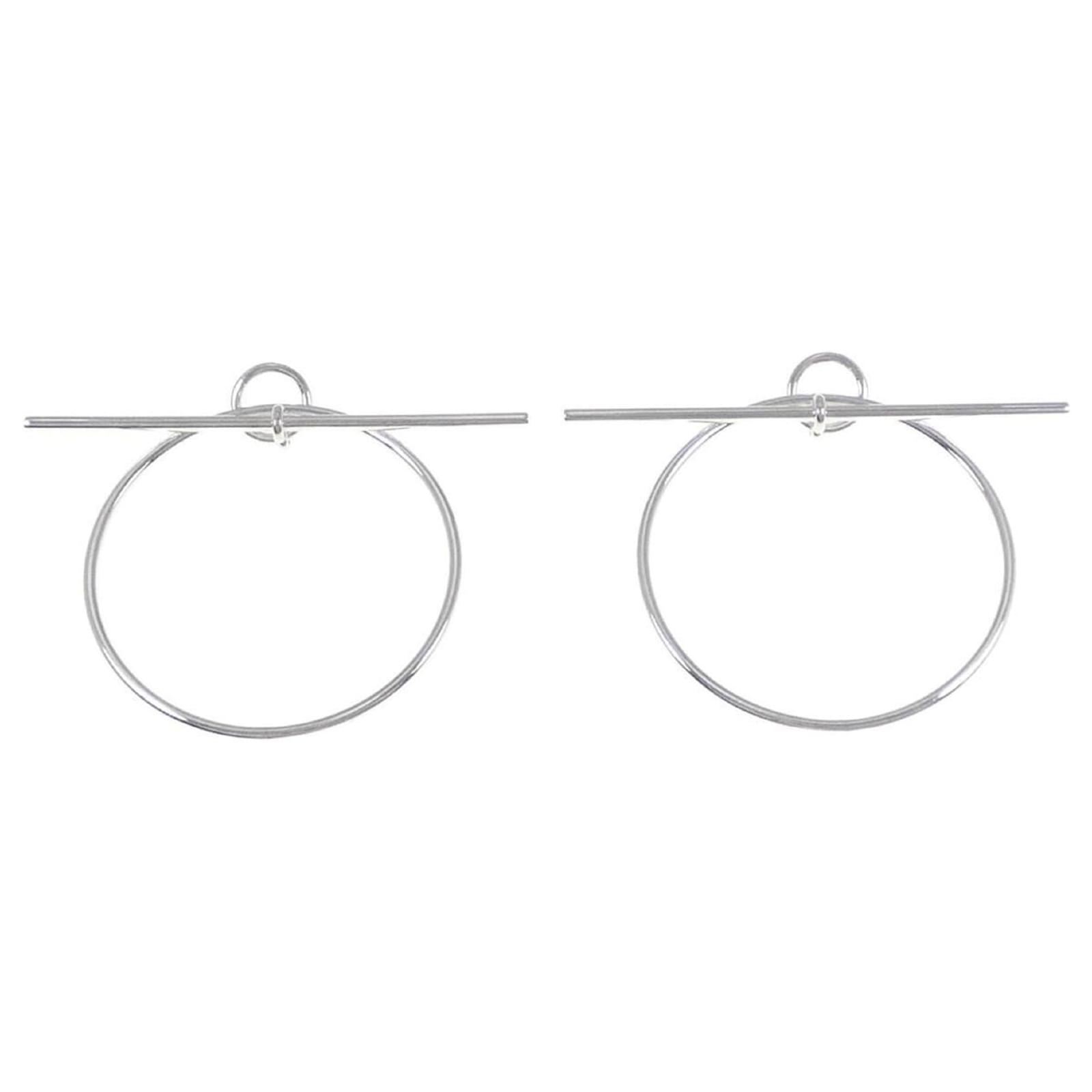 Hermès Hermes Loop Earrings Silver ref.2024116 - Joli Closet