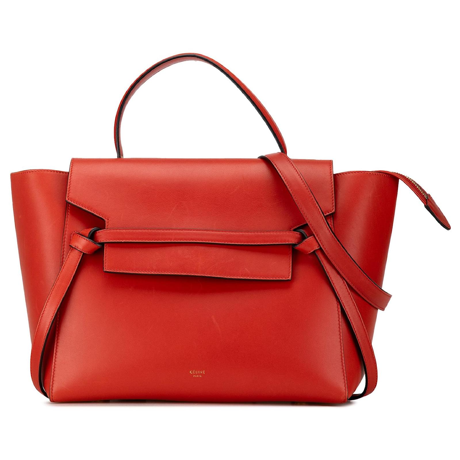 Céline Celine Mini Belt Bag Red Leather Pony-style calfskin ref.2025780 ...
