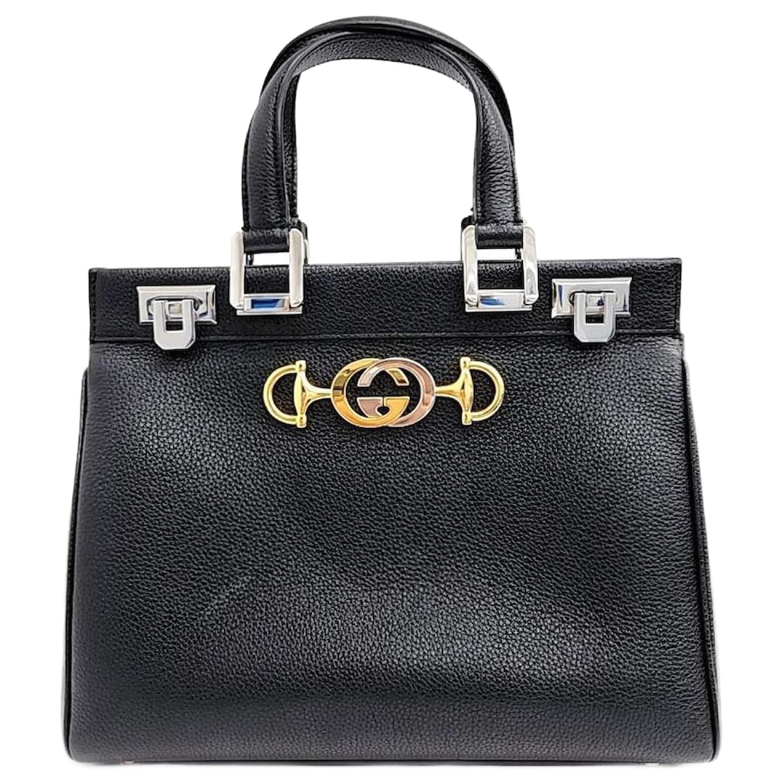 Gucci Zumi Top Handle Bag Small Black Leather ref.2026009 - Joli Closet