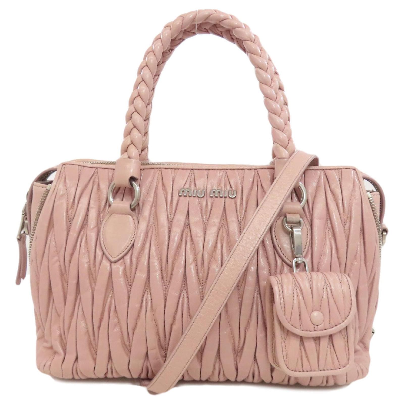 Miu Miu Matelasse Handbag Pink Leather ref.2027231 - Joli Closet