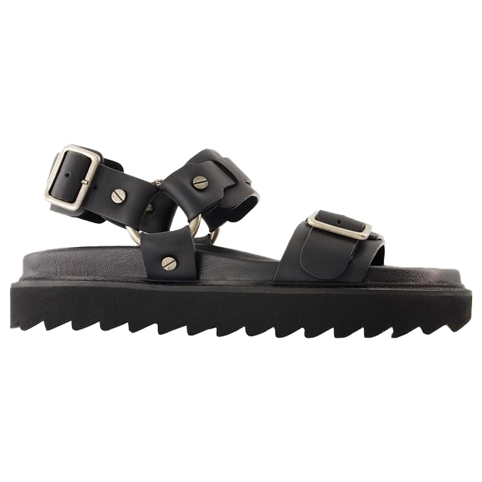 Buckle Sandals - Acne Studios - Leather - Black Pony-style calfskin ref ...