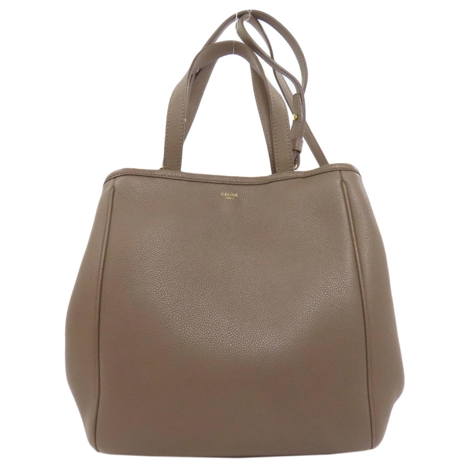 Céline Celine Small Fold Cabas Handbag Brown Leather ref.2027642 - Joli ...
