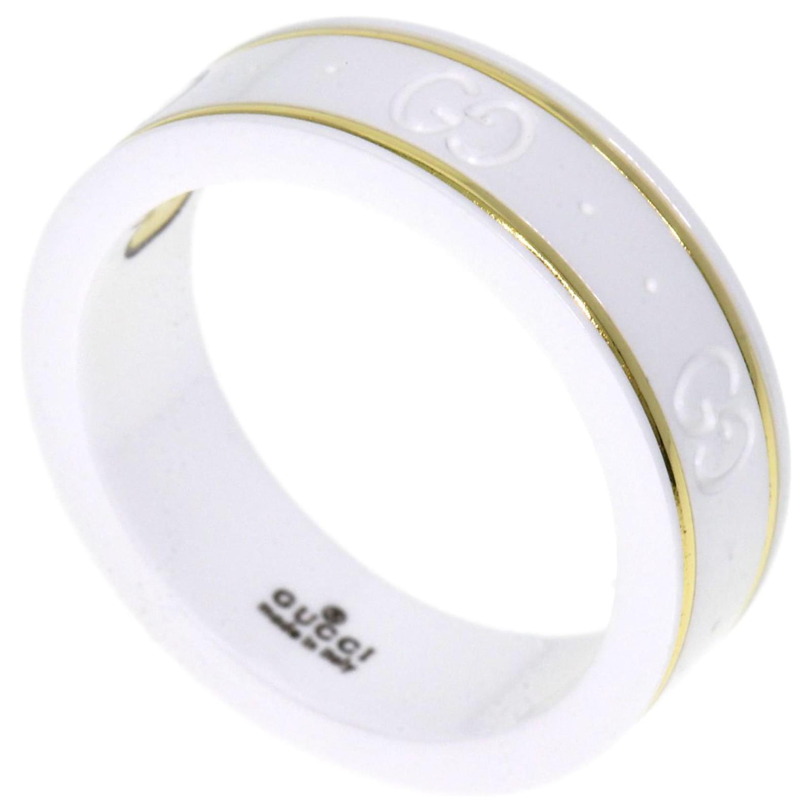 Gucci Icon Band Ring Yellow gold Ceramic ref.2027673 - Joli Closet