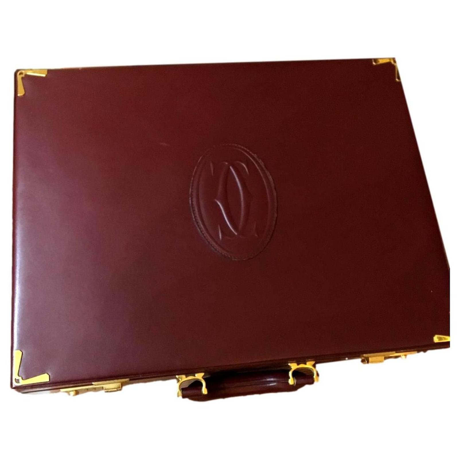 Cartier Vintage Briefcase Dark red Pony hair ref.2028047 - Joli Closet