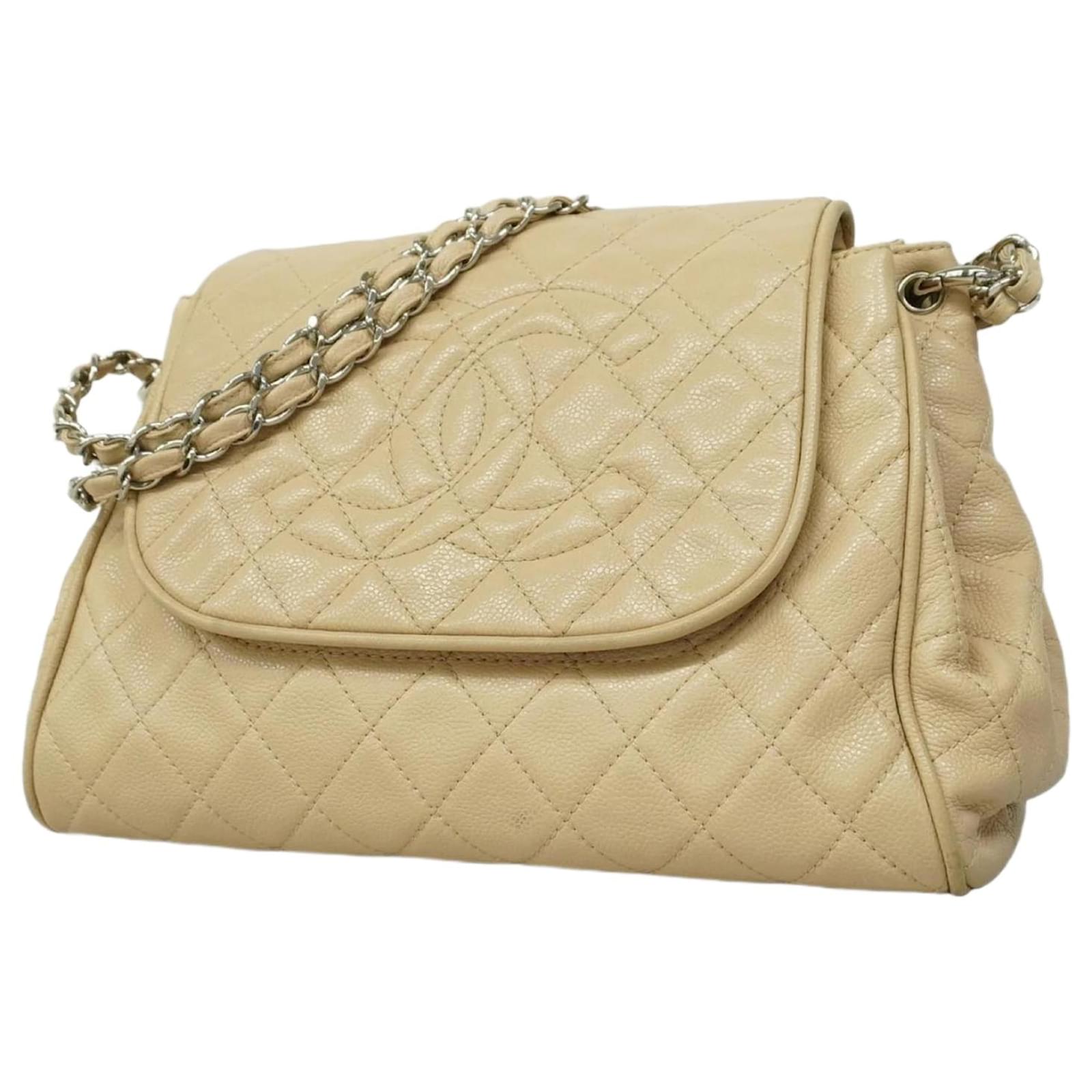Chanel Beige Caviar Leather Shoulder Bag ref.2029846 - Joli Closet