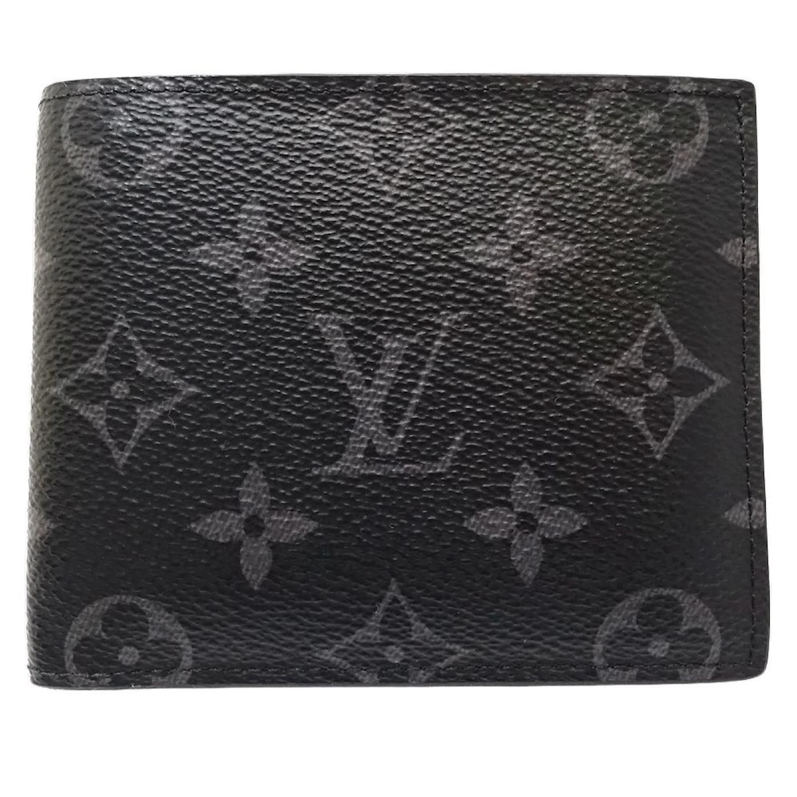 Louis Vuitton Bi-fold Wallet in Monogram Eclipse Noir Black Cloth ref ...
