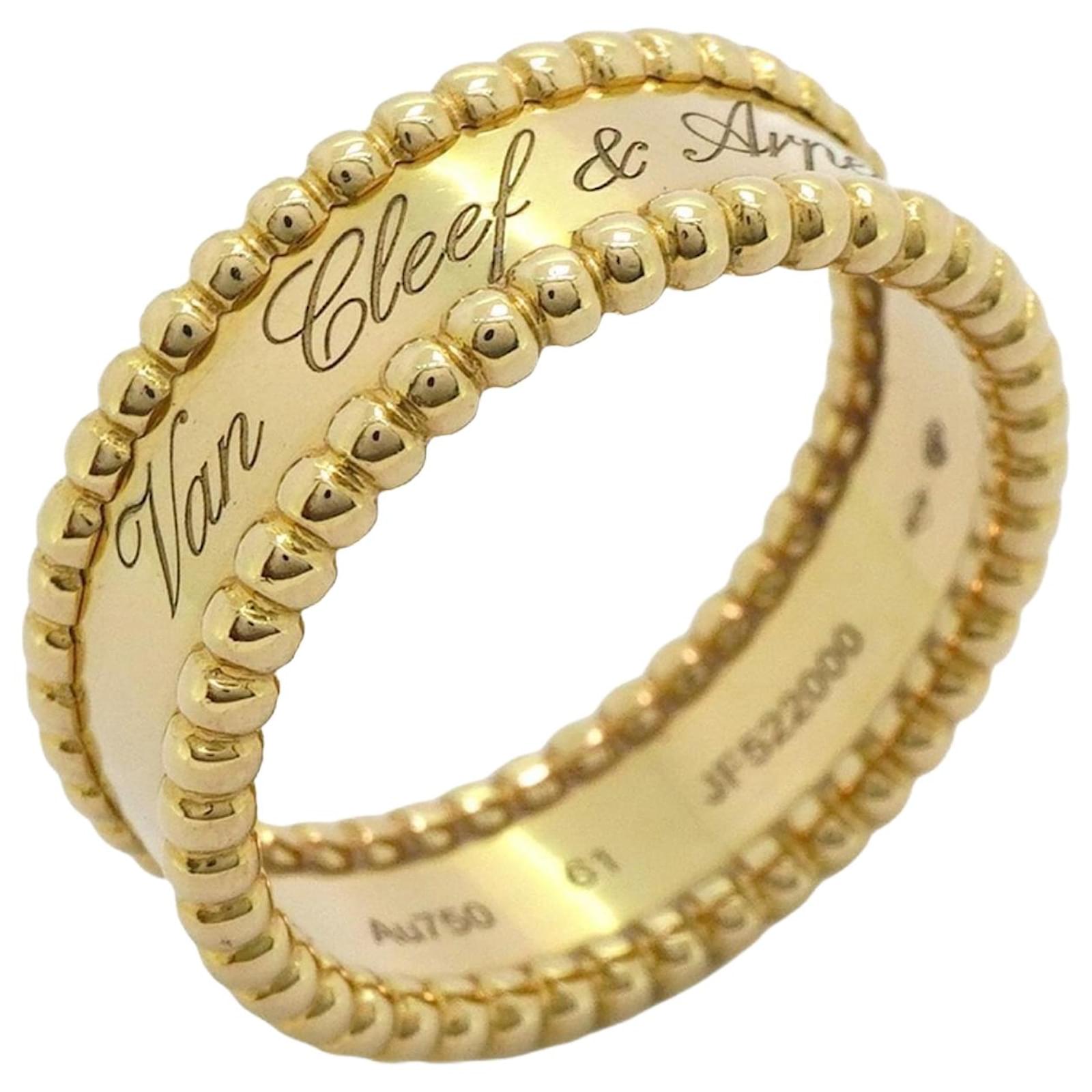 Van Cleef & Arpels Perlée Senior Tulle Band Ring Yellow gold ref ...