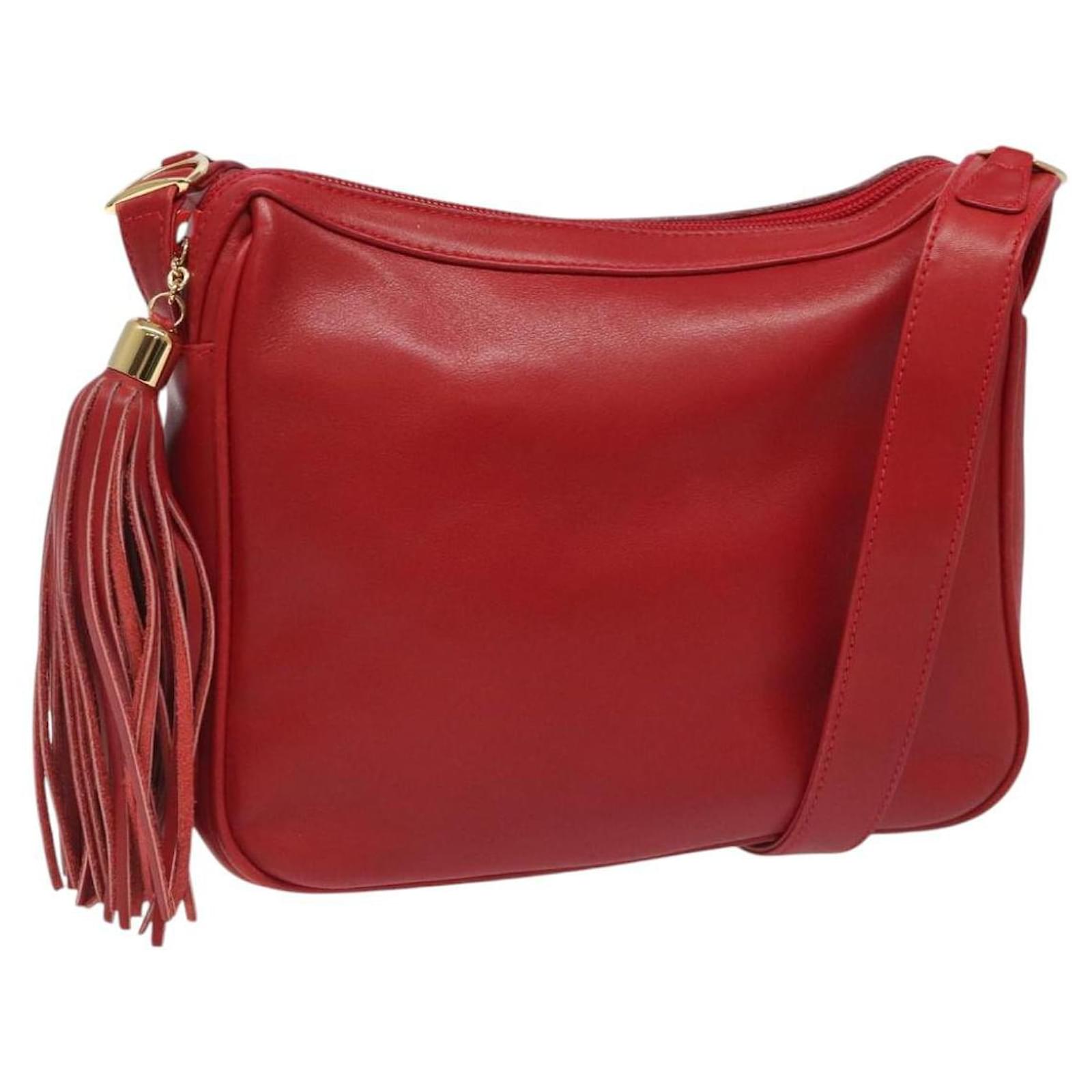 GUCCI Shoulder Bag Leather Red Gold Auth yk17031 Golden ref.2037566 ...