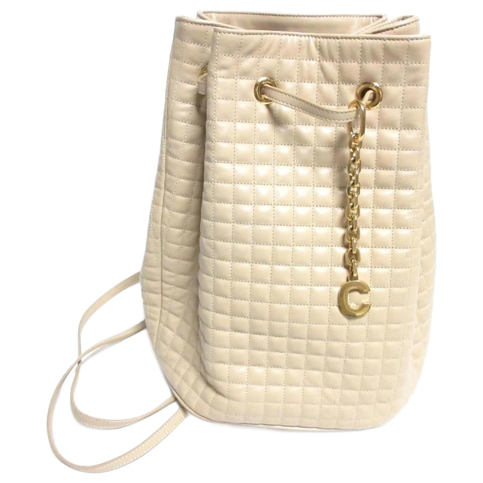 Céline Celine C Charm Leather Quilted Small Backpack ref.2037856 - Joli ...