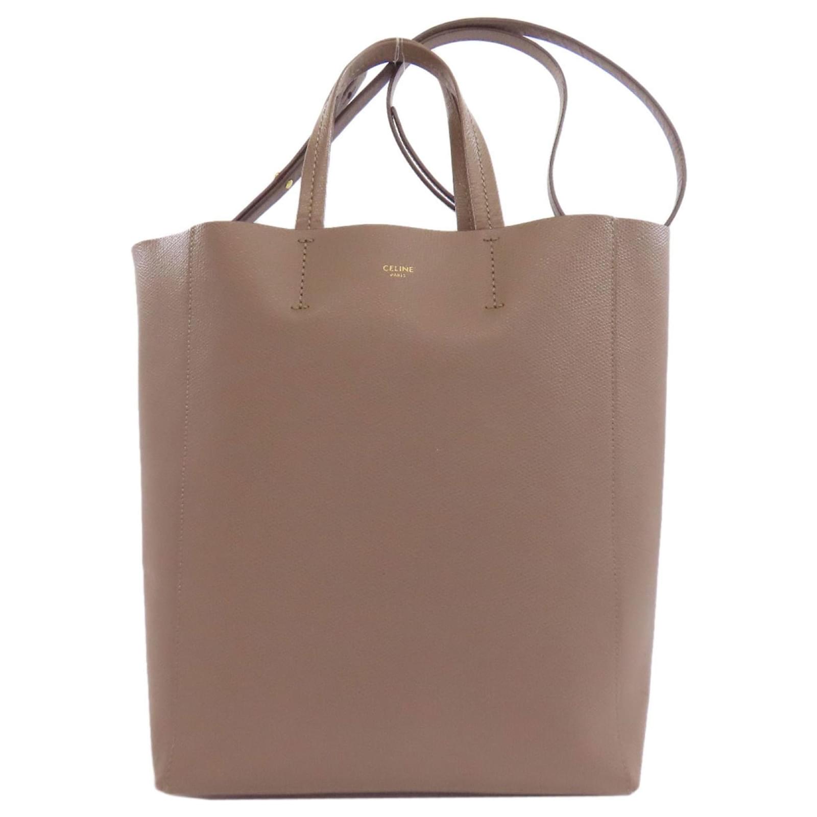 Céline CELINE Vertical Cabas Small Handbag Brown Leather ref.2038772 ...