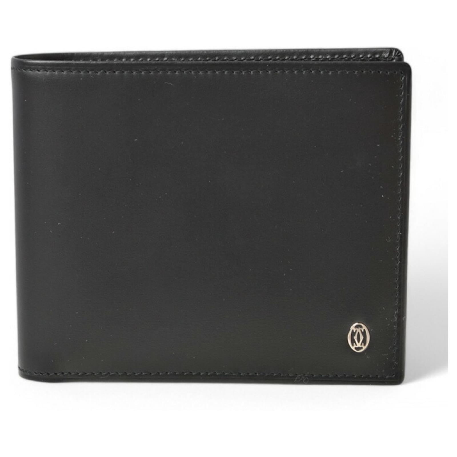 Cartier Men's Bi-fold Leather Wallet Black ref.2039252 - Joli Closet