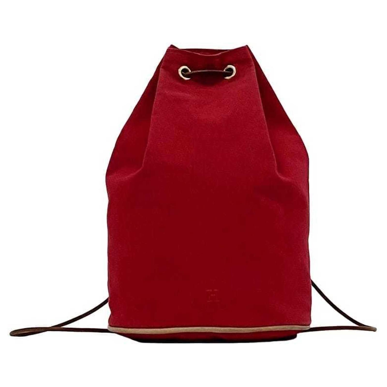 Hermès Hermes Red Mini Backpack Leather Cloth ref.2039609 - Joli Closet