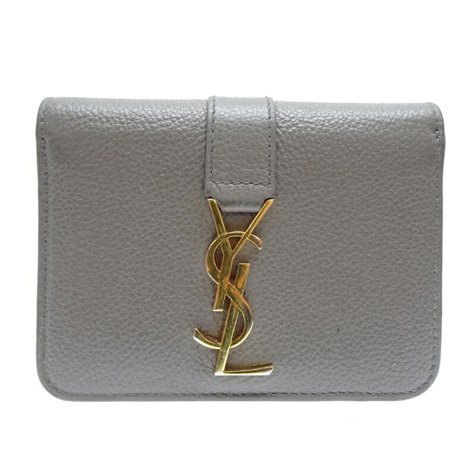 Yves Saint Laurent Compact Bi-fold Wallet Brown Leather ref.2040550 ...