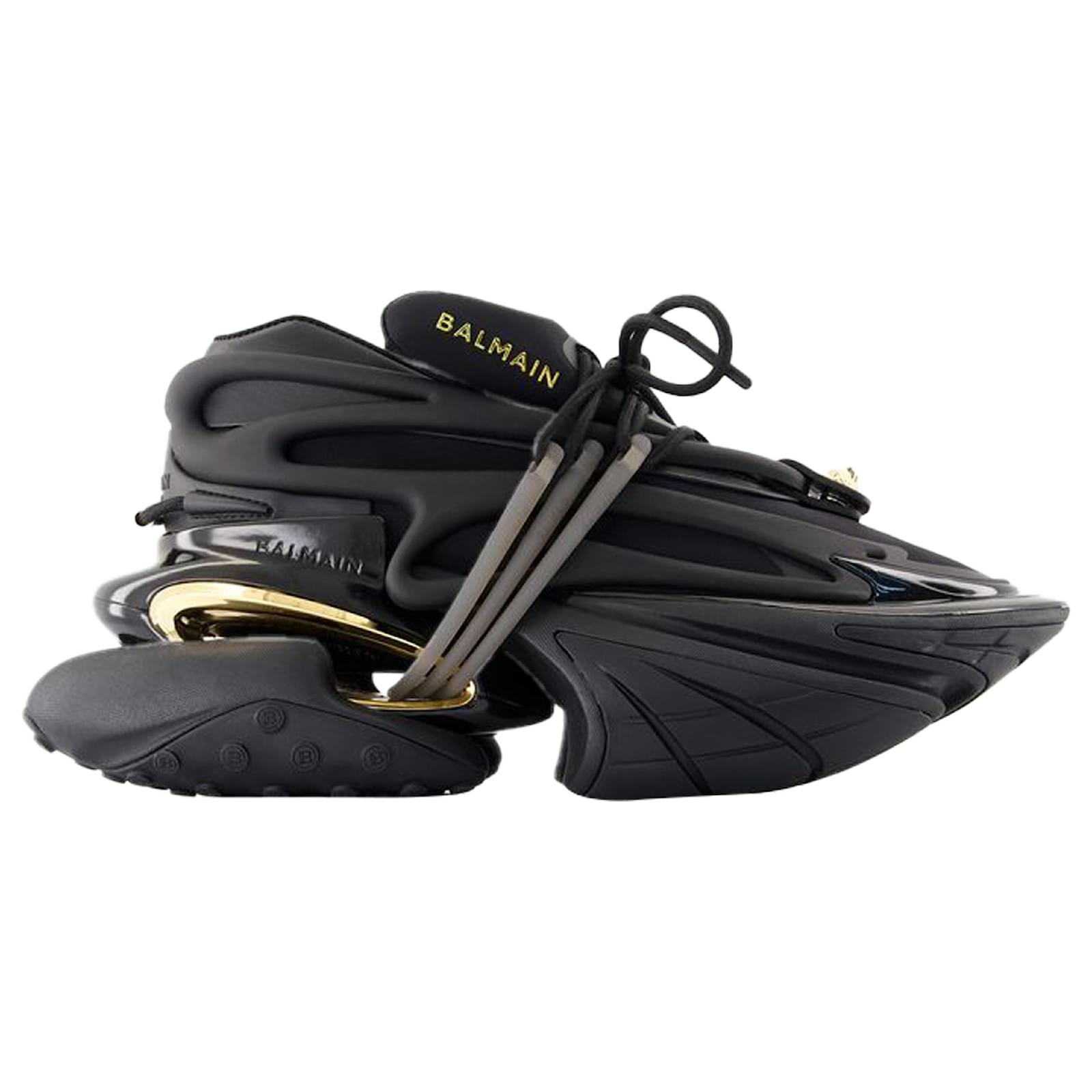 Unicorn Low Sneakers - Balmain - Leather - Black Pony-style calfskin ...