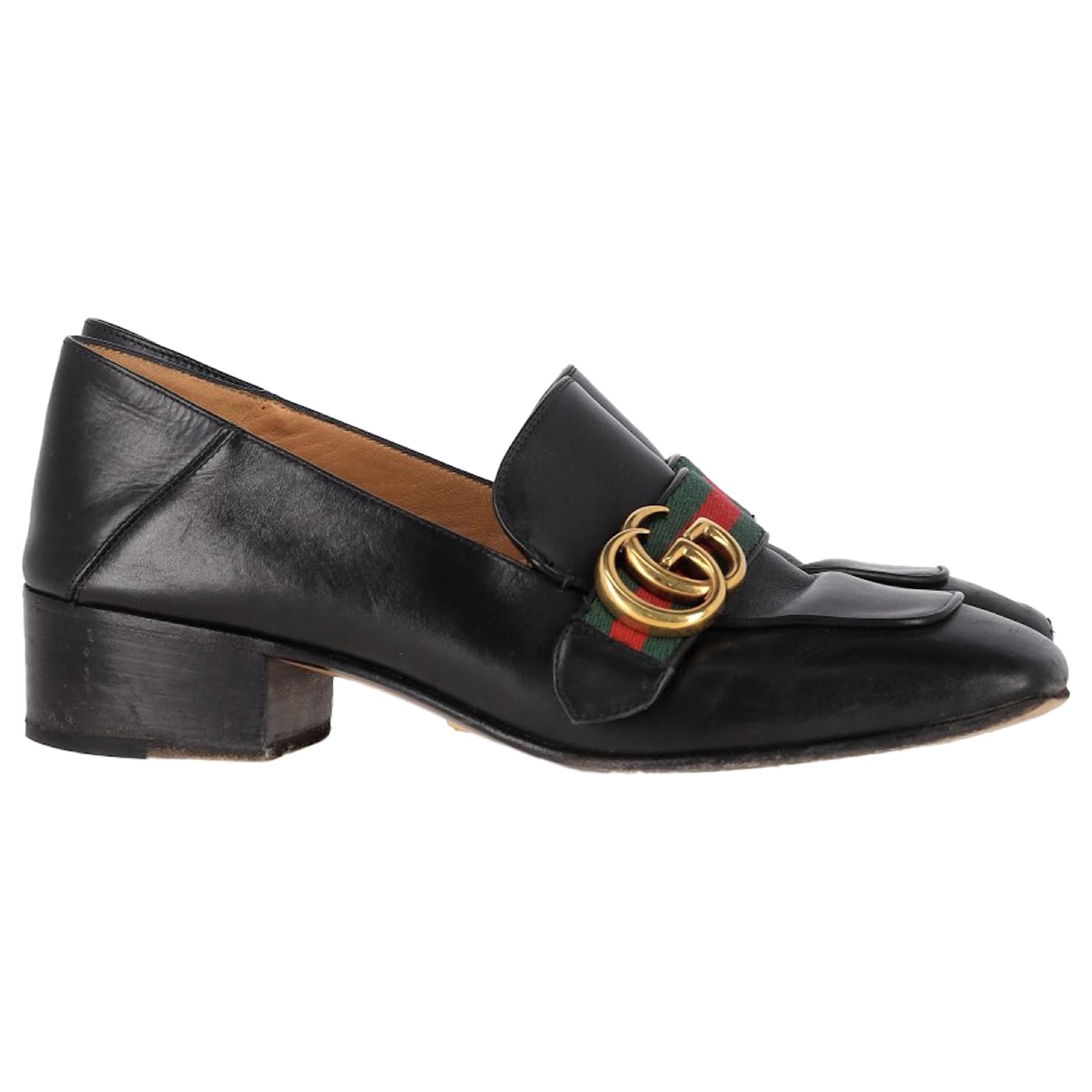 Gucci Peyton Marmont Mid-Heel Loafers in Black Leather ref.2041037 ...