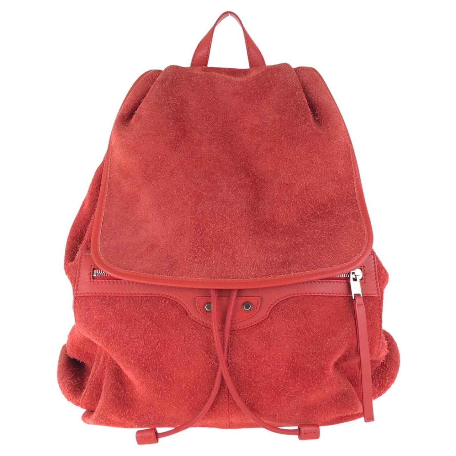 Balenciaga Traveler Red Suede Leather Backpack ref.2042824 - Joli Closet