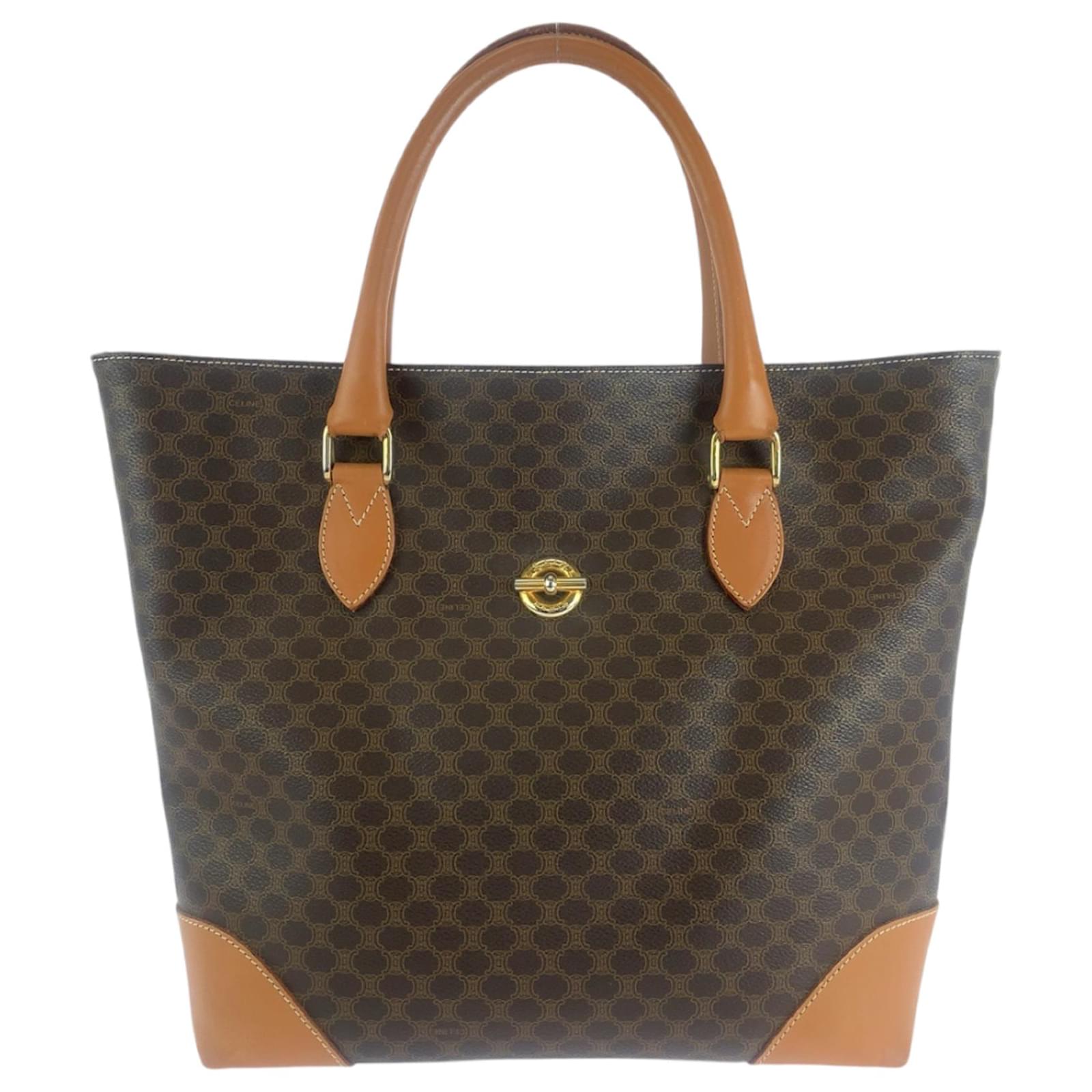 Céline Celine Macadam Pattern Tote Bag Brown Plastic ref.2043152 - Joli ...