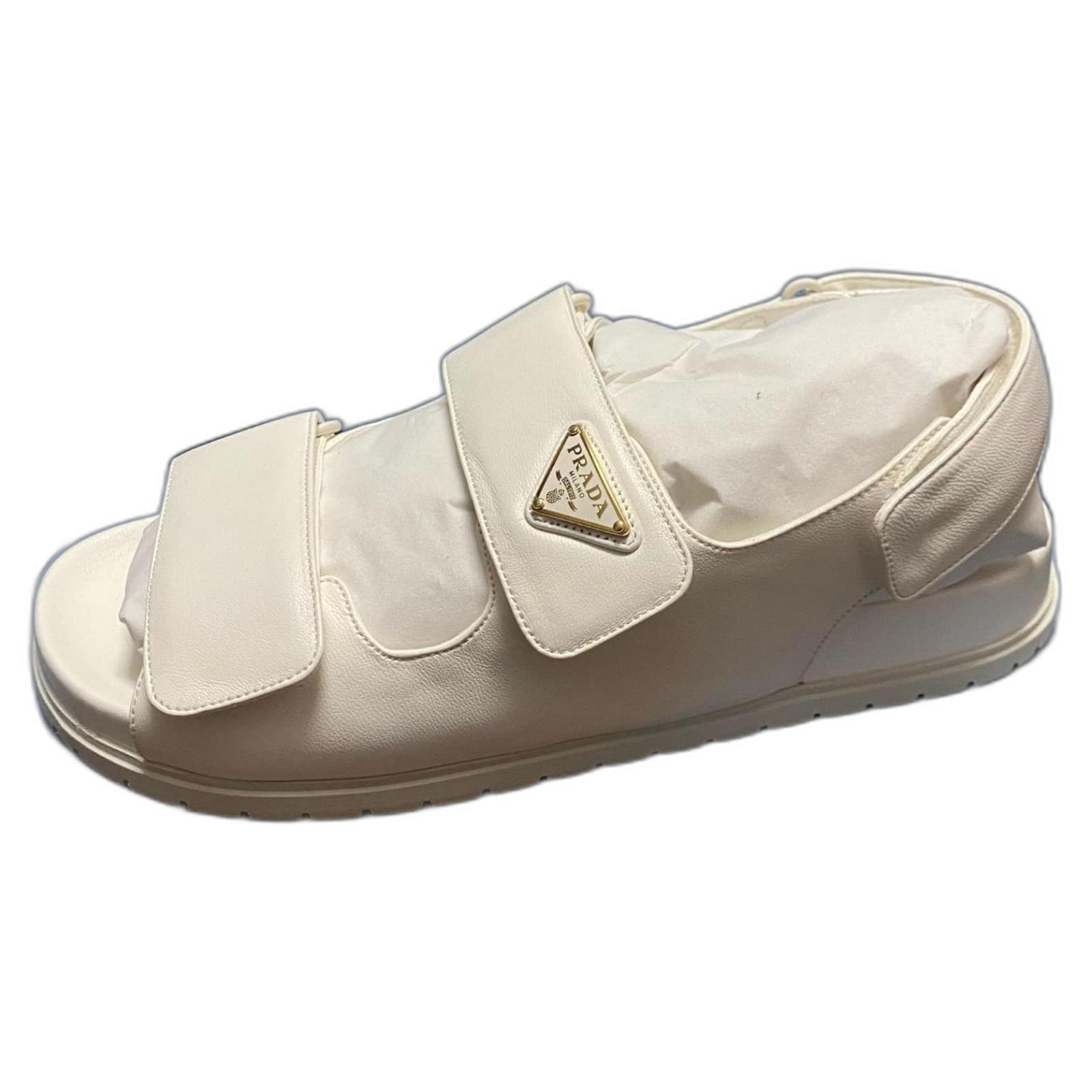 New season Prada white leather sandals ref.2046275 - Joli Closet