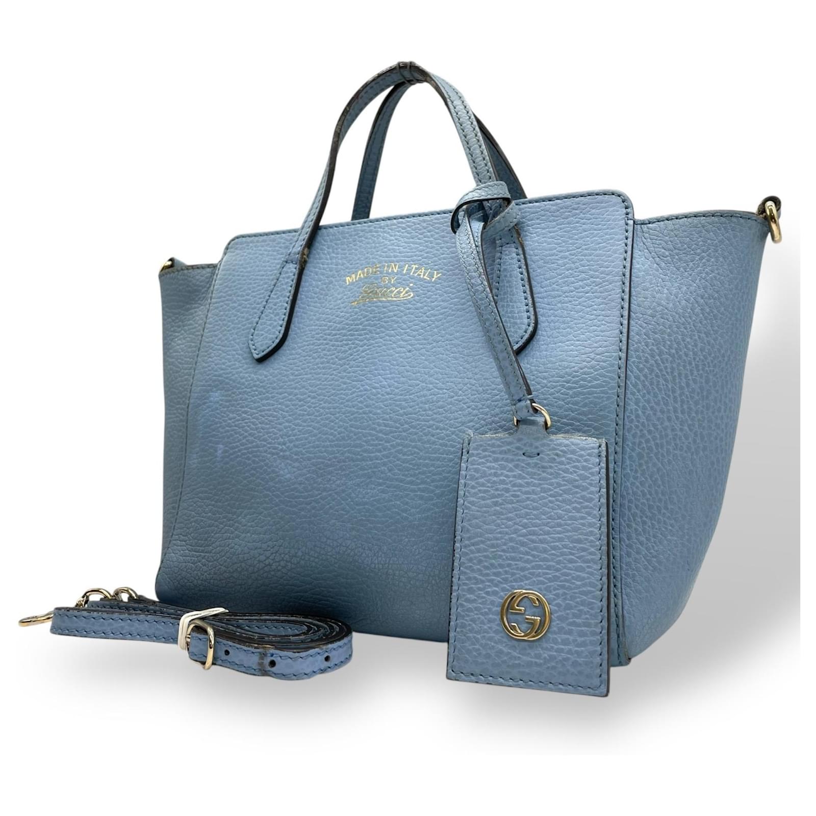 Gucci Swing 2WAY Handbag Blue Leather ref.2046408 - Joli Closet