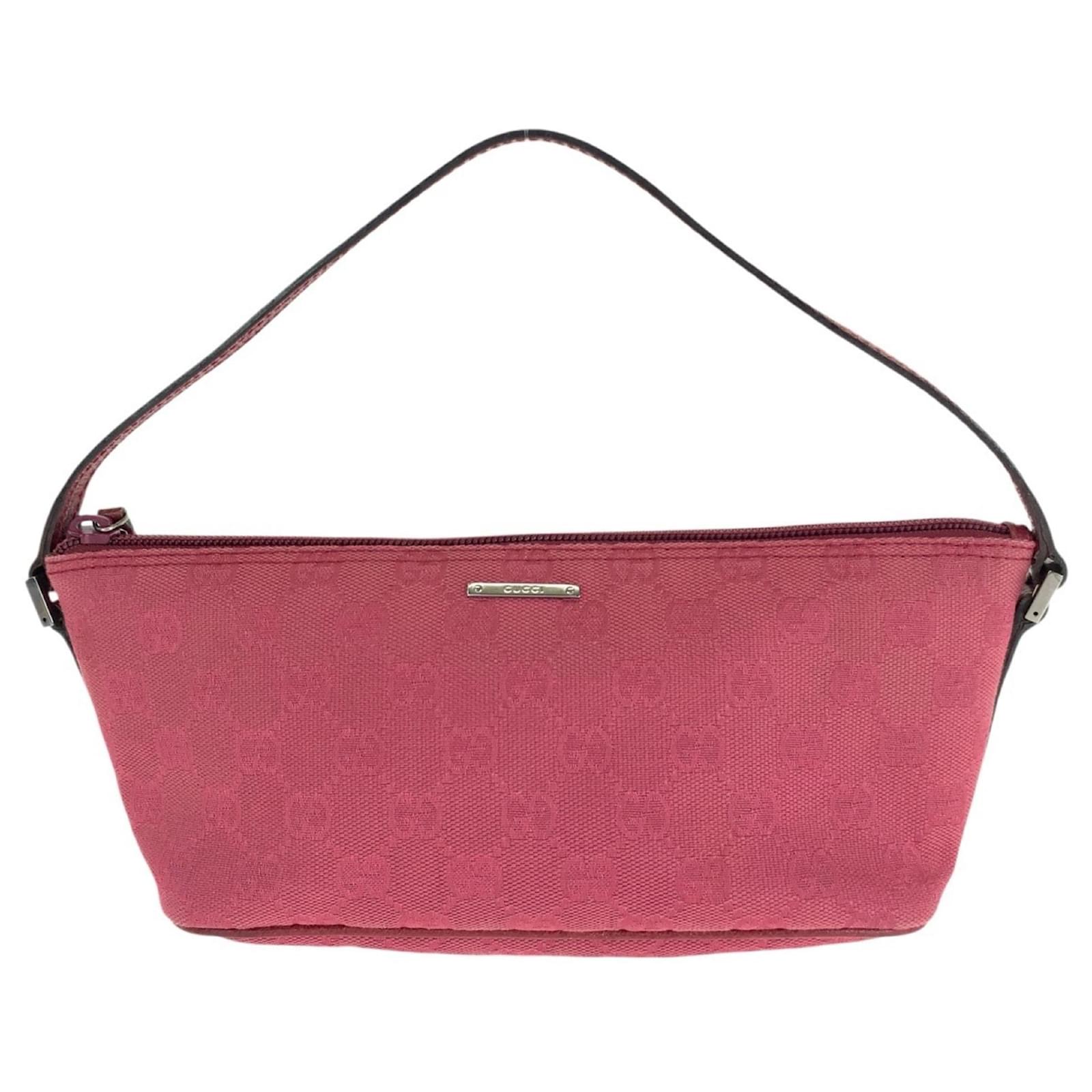 Gucci Pink GG Canvas Leather Handbag Pouch Cloth ref.2046761 - Joli Closet