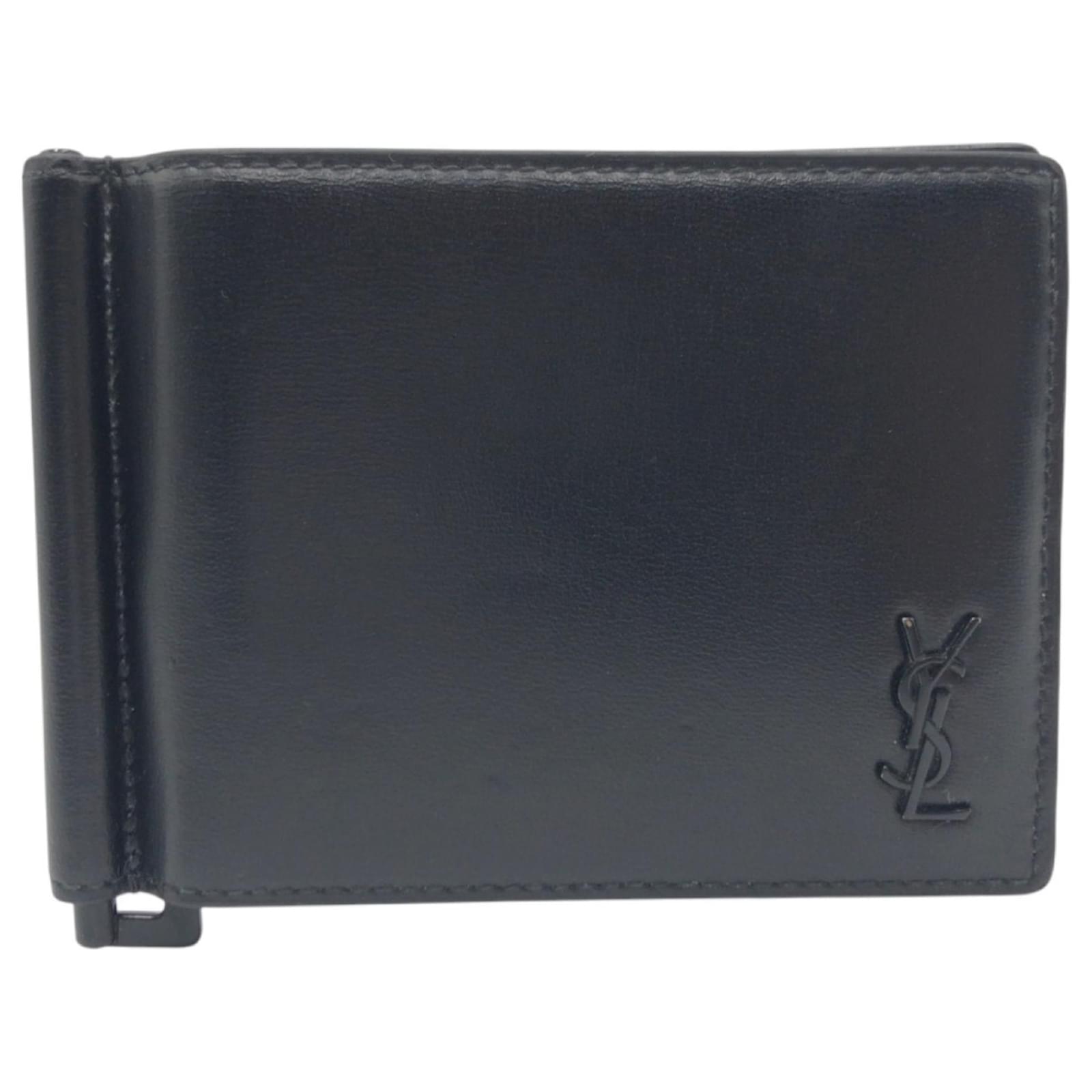 Yves Saint Laurent Black Leather Bi-fold Wallet ref.2047758 - Joli Closet