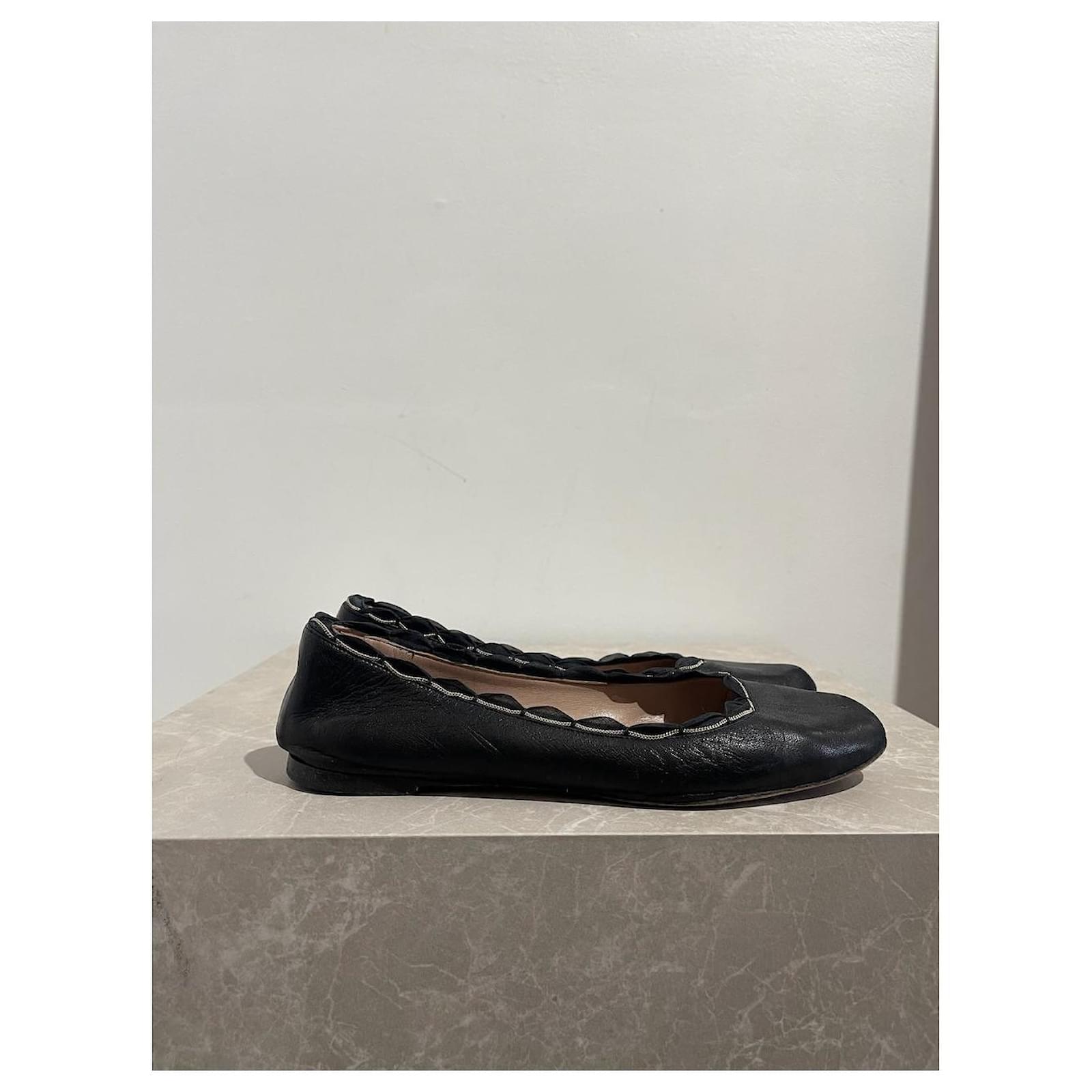 Chloé CHLOE Ballet flats T.EU 37 Leather Black ref.2047981 - Joli Closet