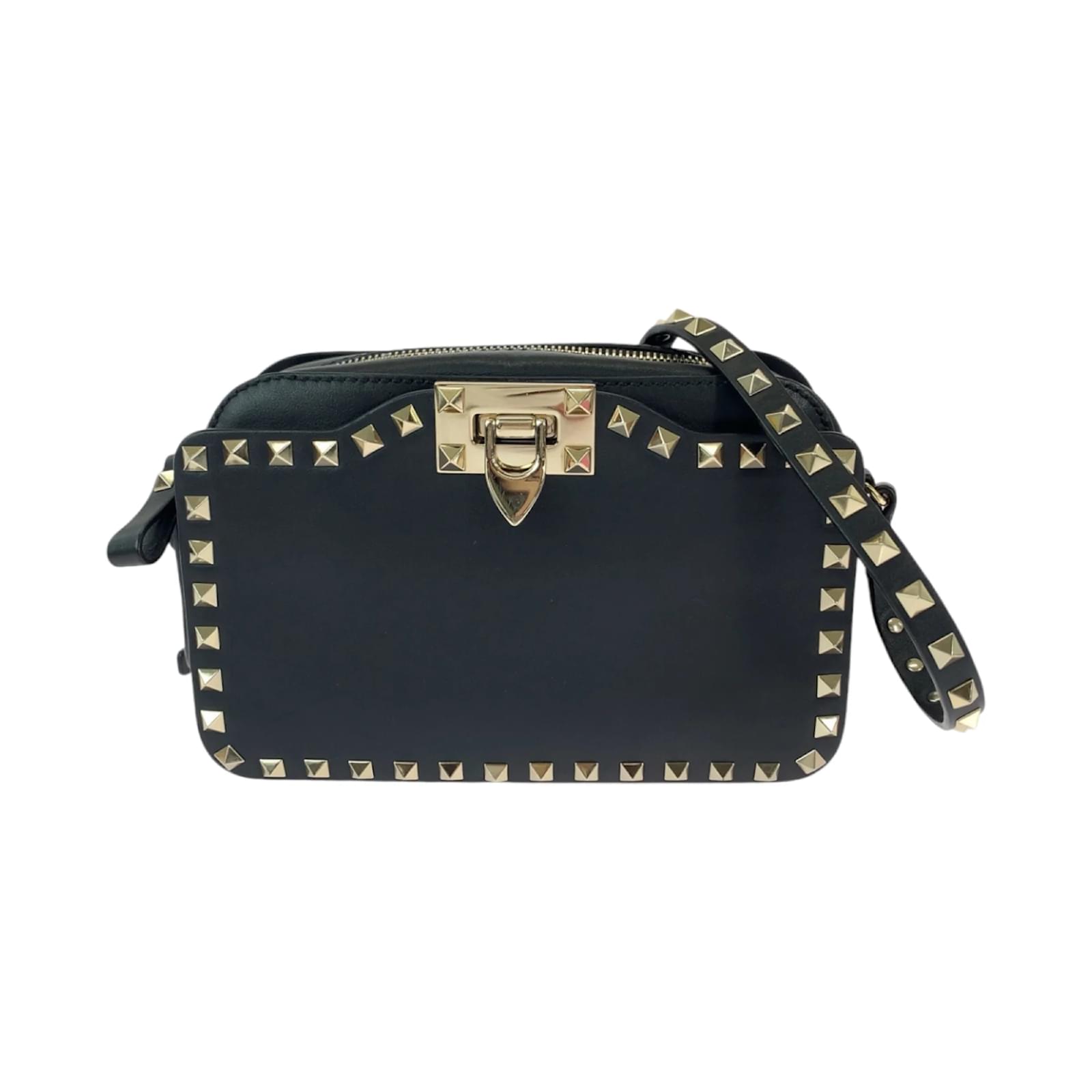 Valentino Rockstud Black Leather Shoulder Bag ref.2048391 - Joli Closet
