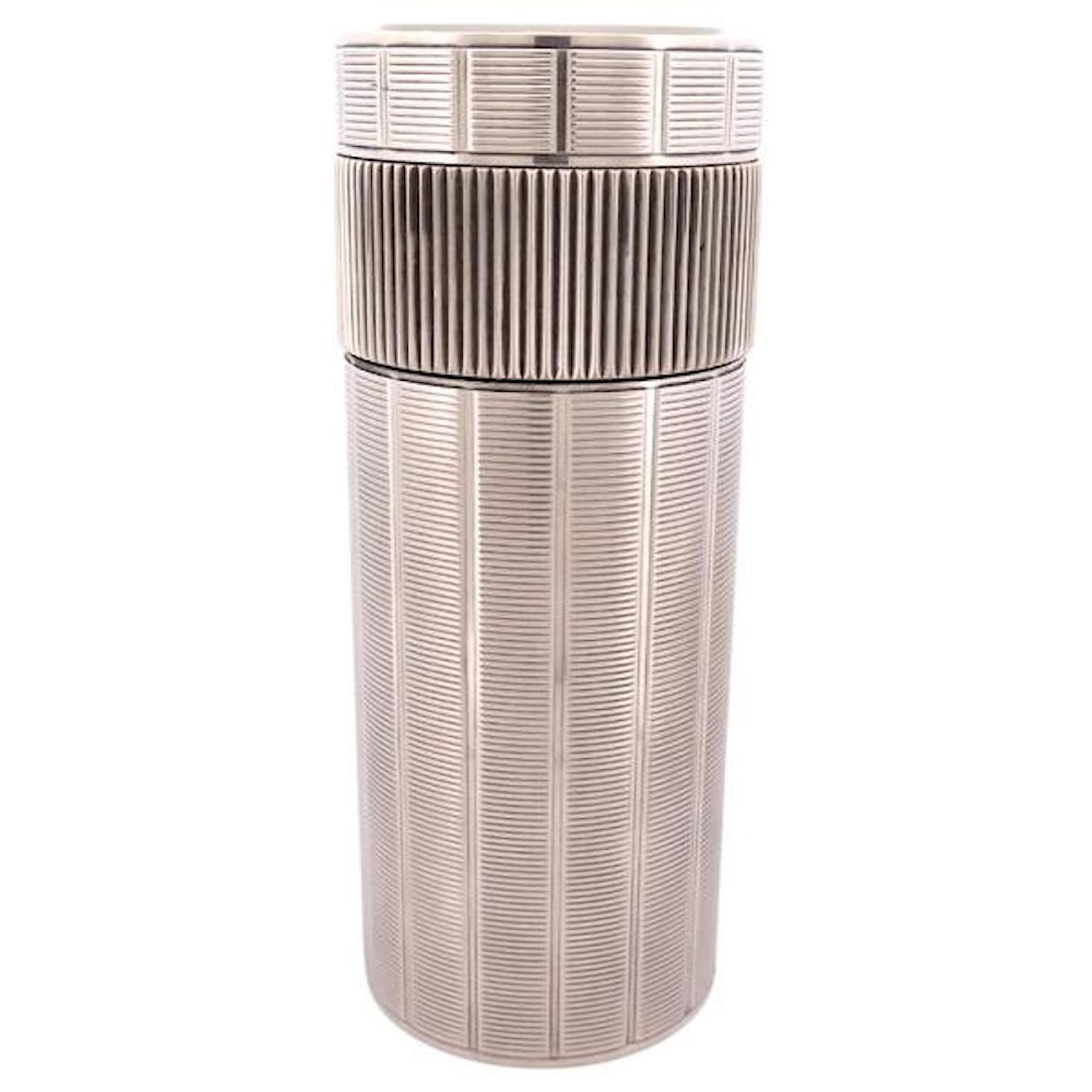 VINTAGE ST DUPONT TABLE CYLINDER LIGHTER IN SILVER PLATED METAL ...
