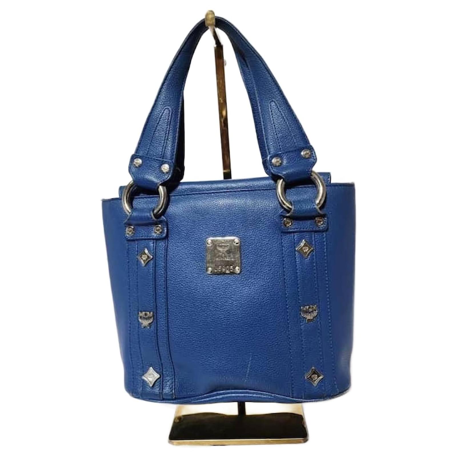 MCM Mini Studded Tote Bag Royal Blue Leather ref.2050467 - Joli Closet