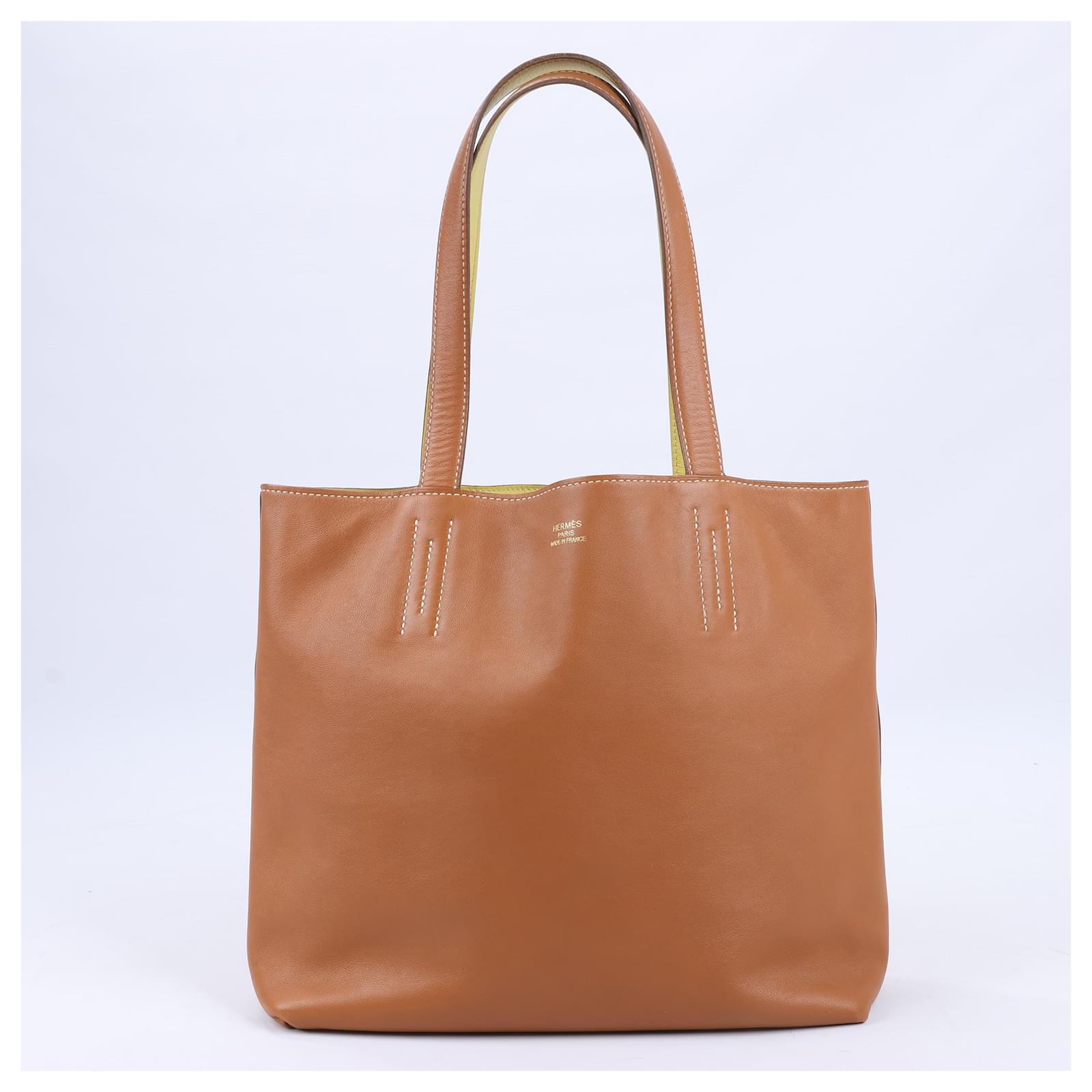 Hermès HERMES Double Sense 28 Shoulder Bag Veau Sikkim Gold×Souffle Q ...