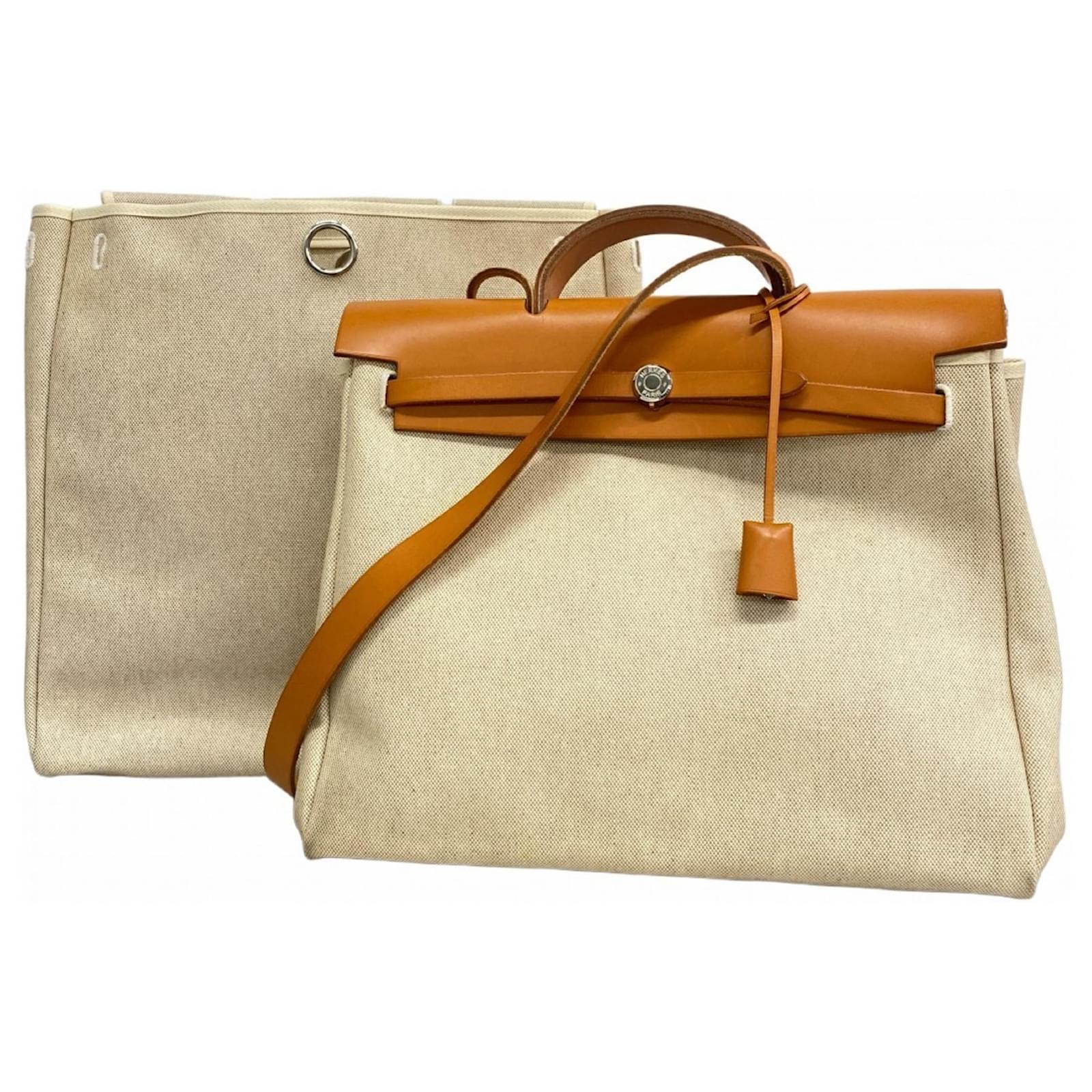 Hermès Hermes Handbag Airbag GM Toile H Natural Cloth ref.2051409 ...