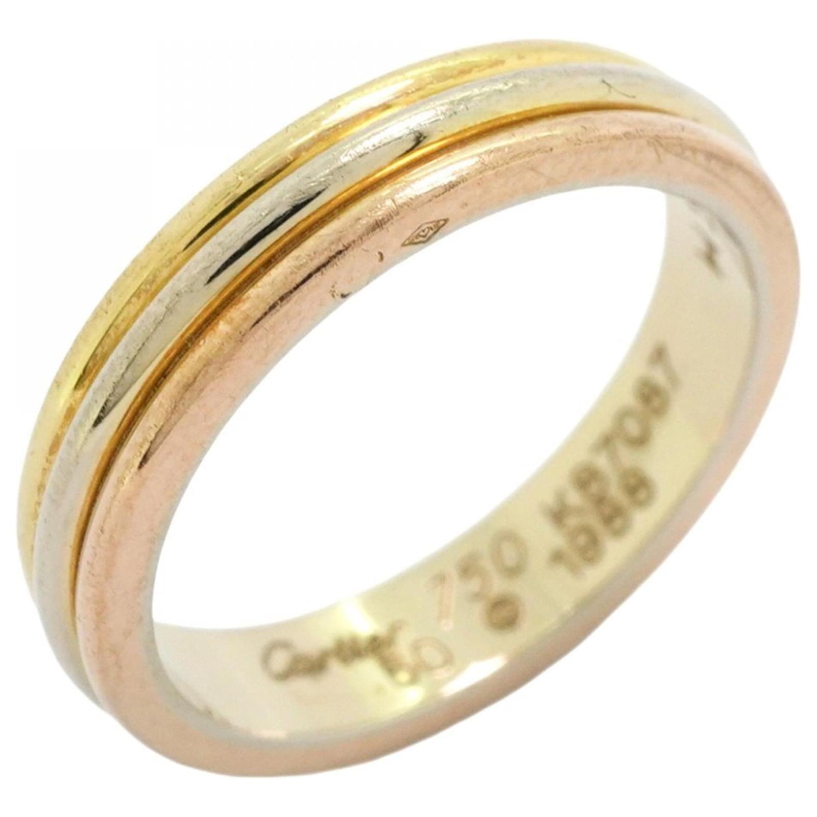 Cartier Trinity Wedding Band Ring White gold Yellow gold Pink gold ref ...