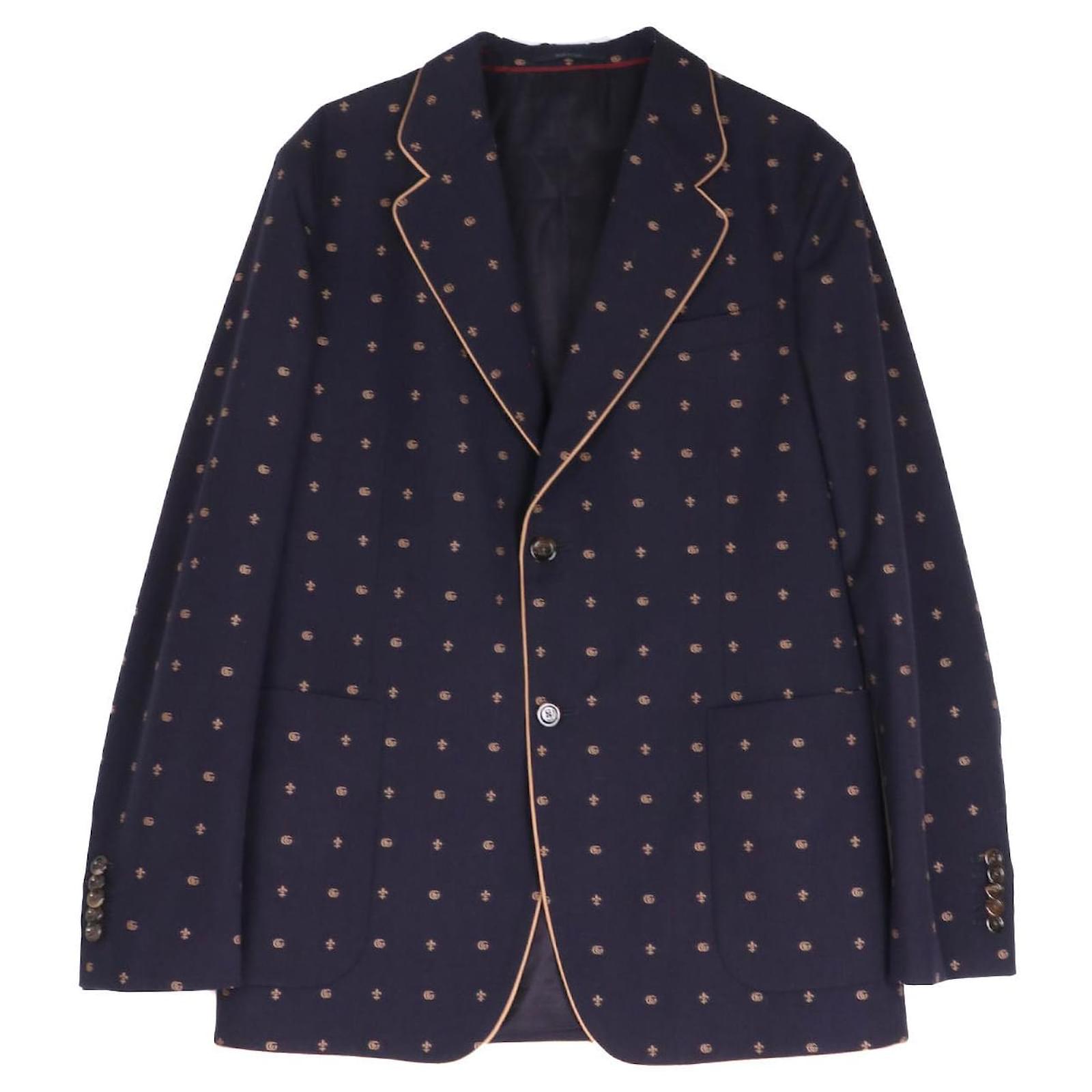 GUCCI Jackets T.FR 46 Cotton Navy blue ref.2056411 - Joli Closet