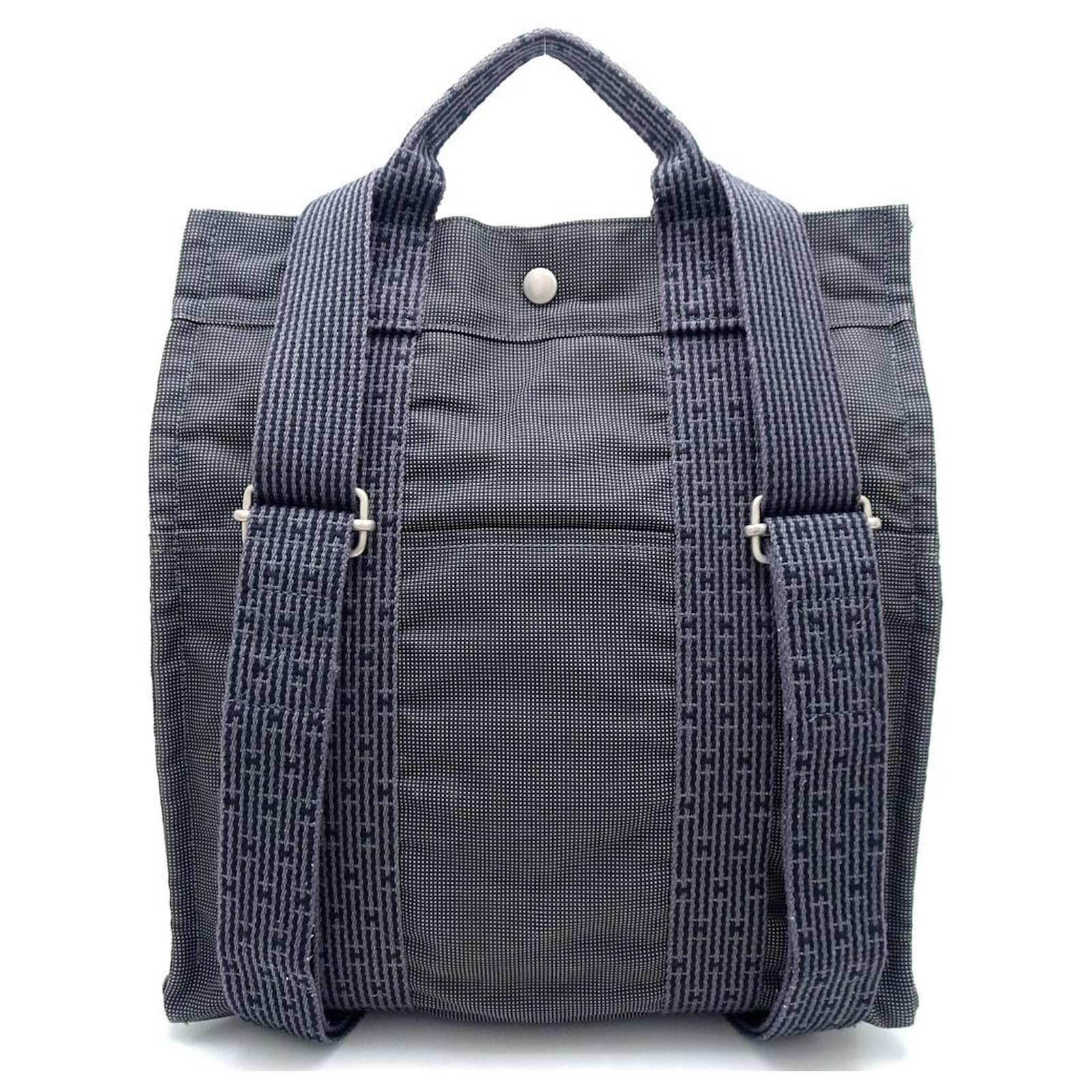 Hermès Hermes Sacado MM Backpack in Gray Nylon Brown ref.2057673 - Joli ...