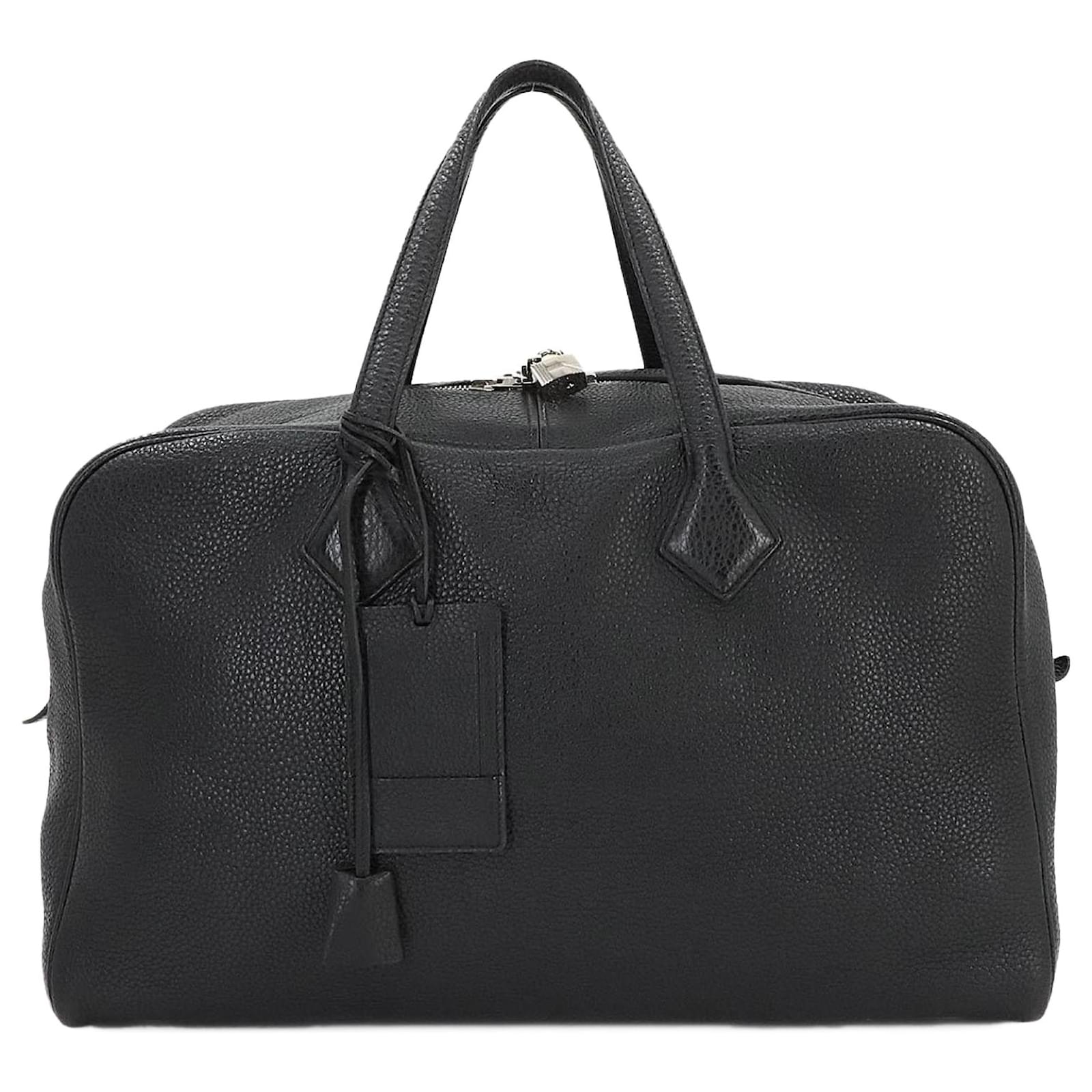 Hermès Hermes Victoria 43 Handbag in Black Taurillon Clemence Leather ...