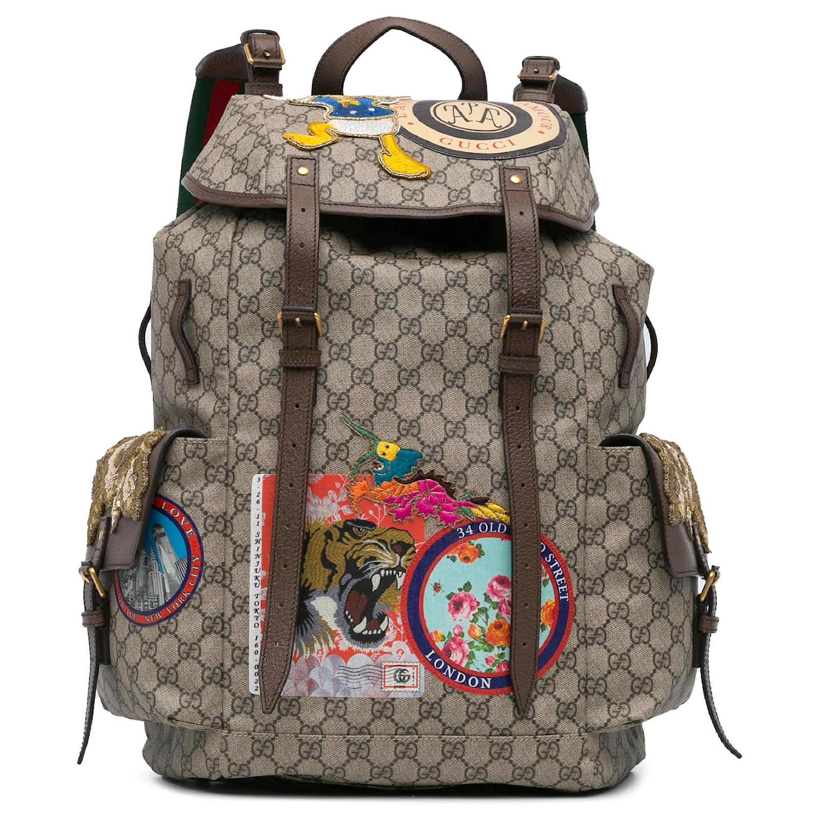 Gucci Brown GG Supreme Donald Duck Soft Backpack Beige Cloth Cloth ref.2060415 - Joli Closet