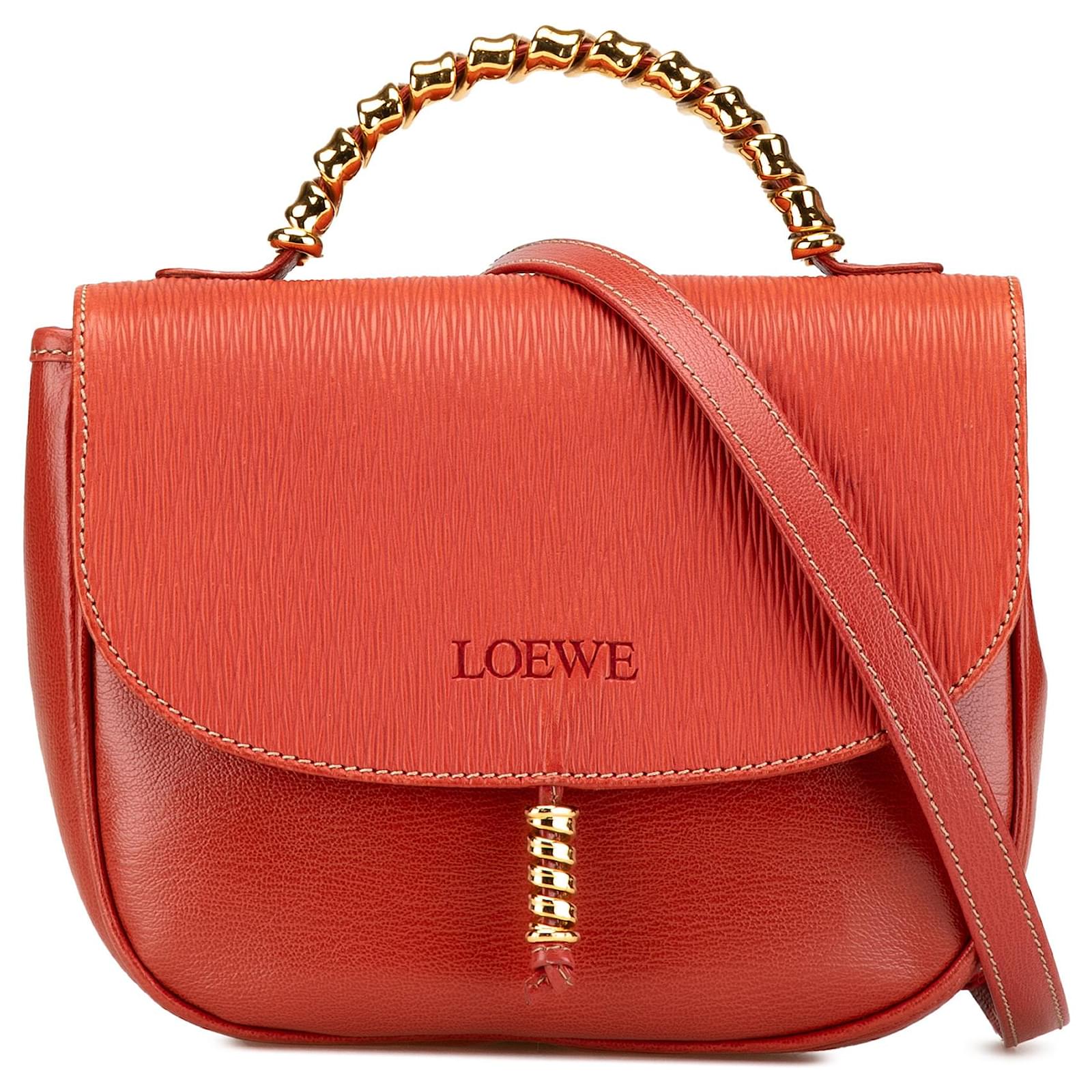 LOEWE Red Leather Velazquez Satchel Pony-style calfskin ref.2064273 ...